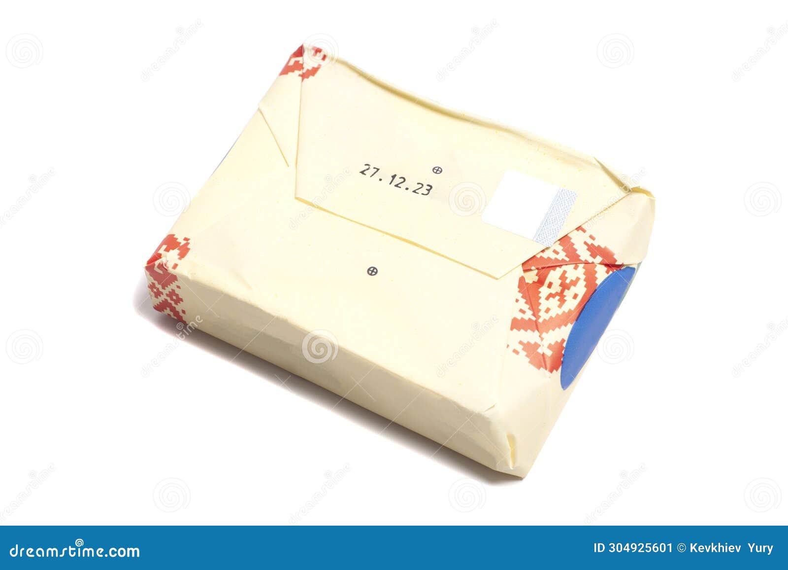 Stick of Wrapped Butter Isolated on White Background Stock Image ...