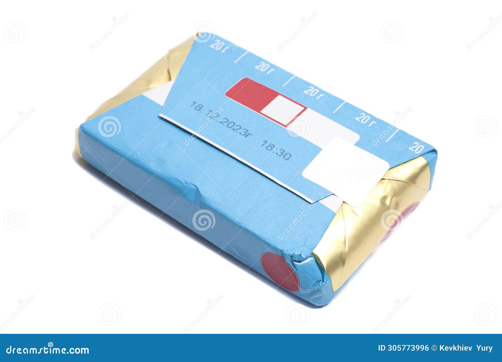 Stick of Wrapped Butter Isolated on White Background Stock Photo ...