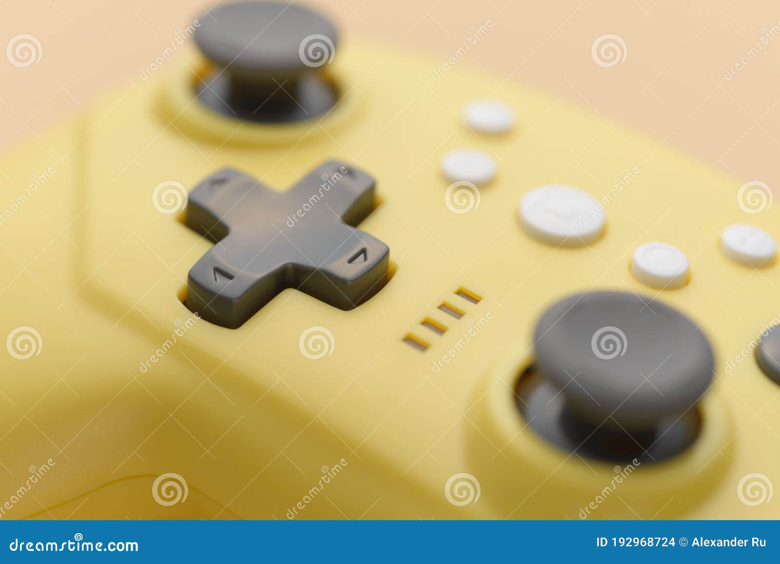 Stick of a Yellow Game Controller Close-up. Video Games, Entertainment ...