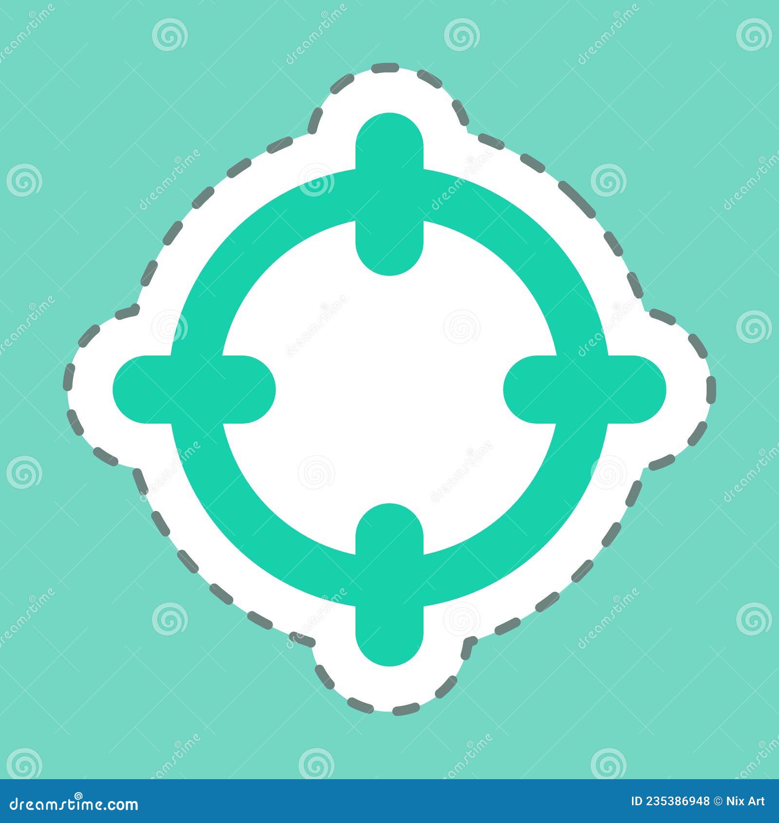 Sticker Aim - Line Cut,Simple Illustration,Editable Stroke Stock Vector ...