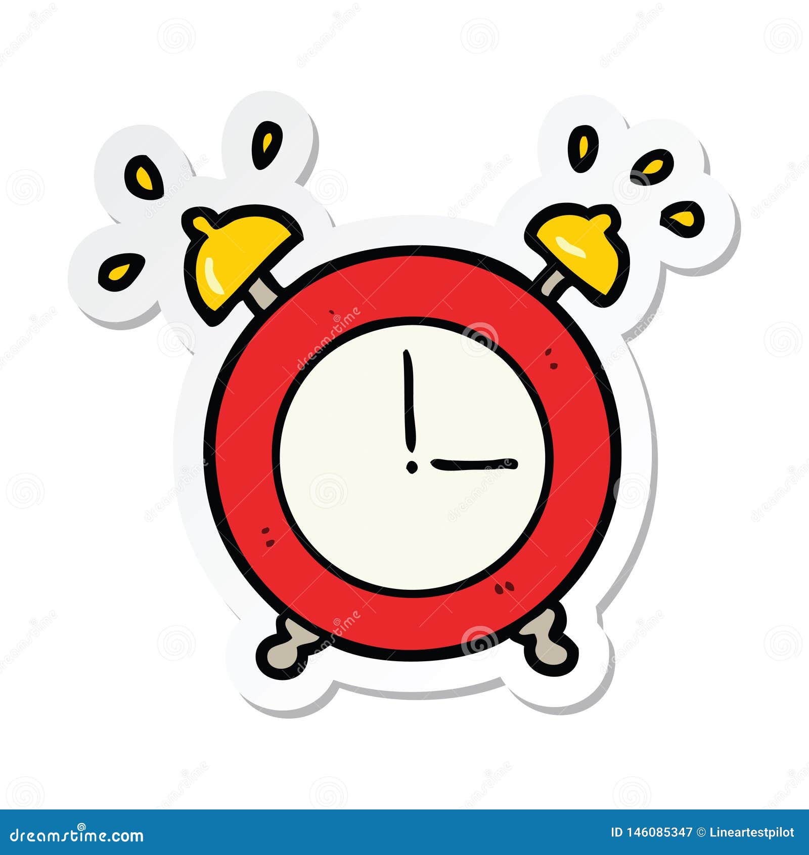 Sticker of a alarm clock stock vector. Illustration of ringing - 146085347
