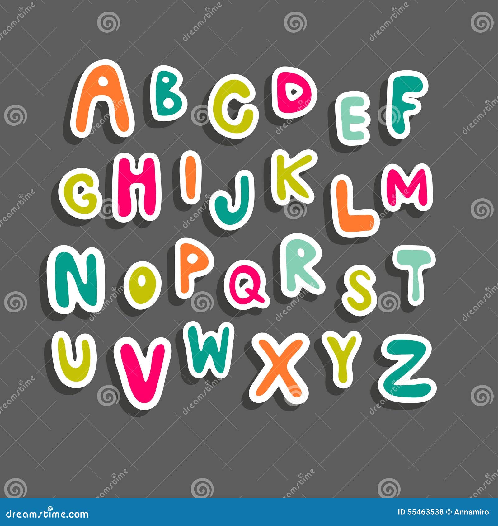Sticker Alphabet. Vector Illustration. Stock Vector - Illustration of ...