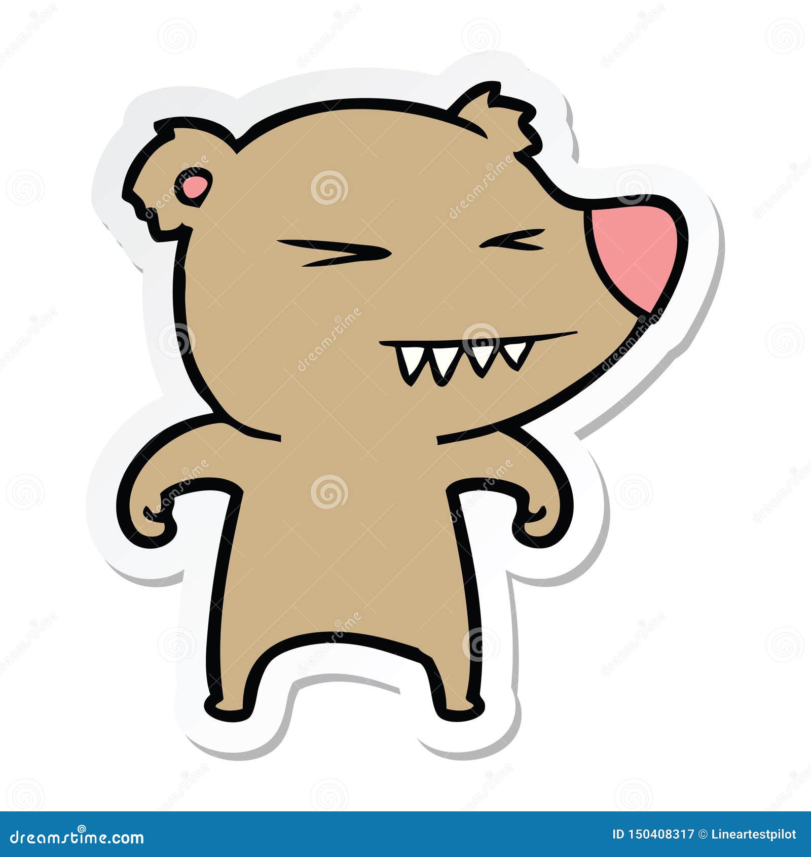 Sticker of a Angry Bear Cartoon Stock Vector - Illustration of animals ...