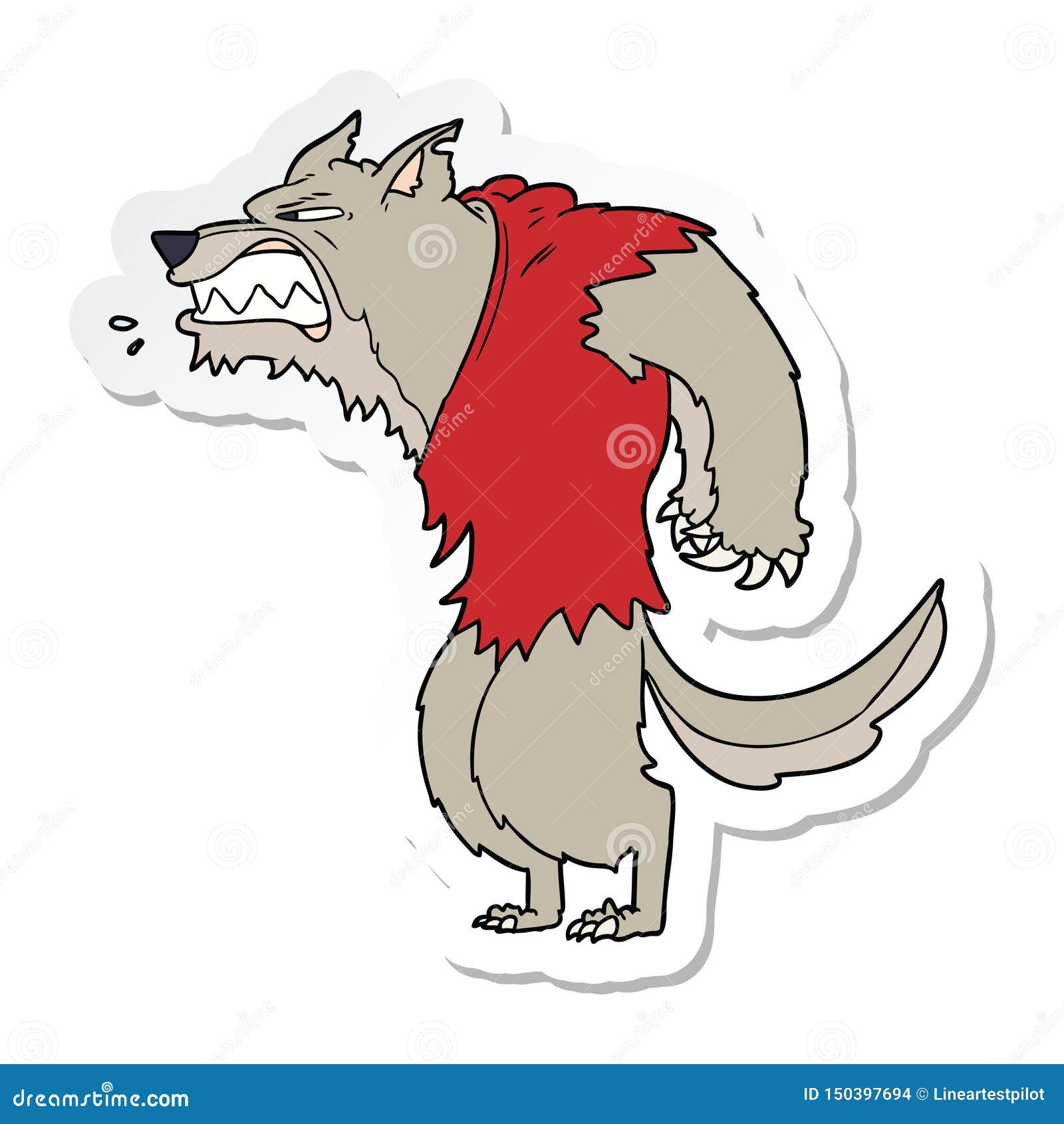 Sticker of a Angry Werewolf Cartoon Stock Vector - Illustration of ...