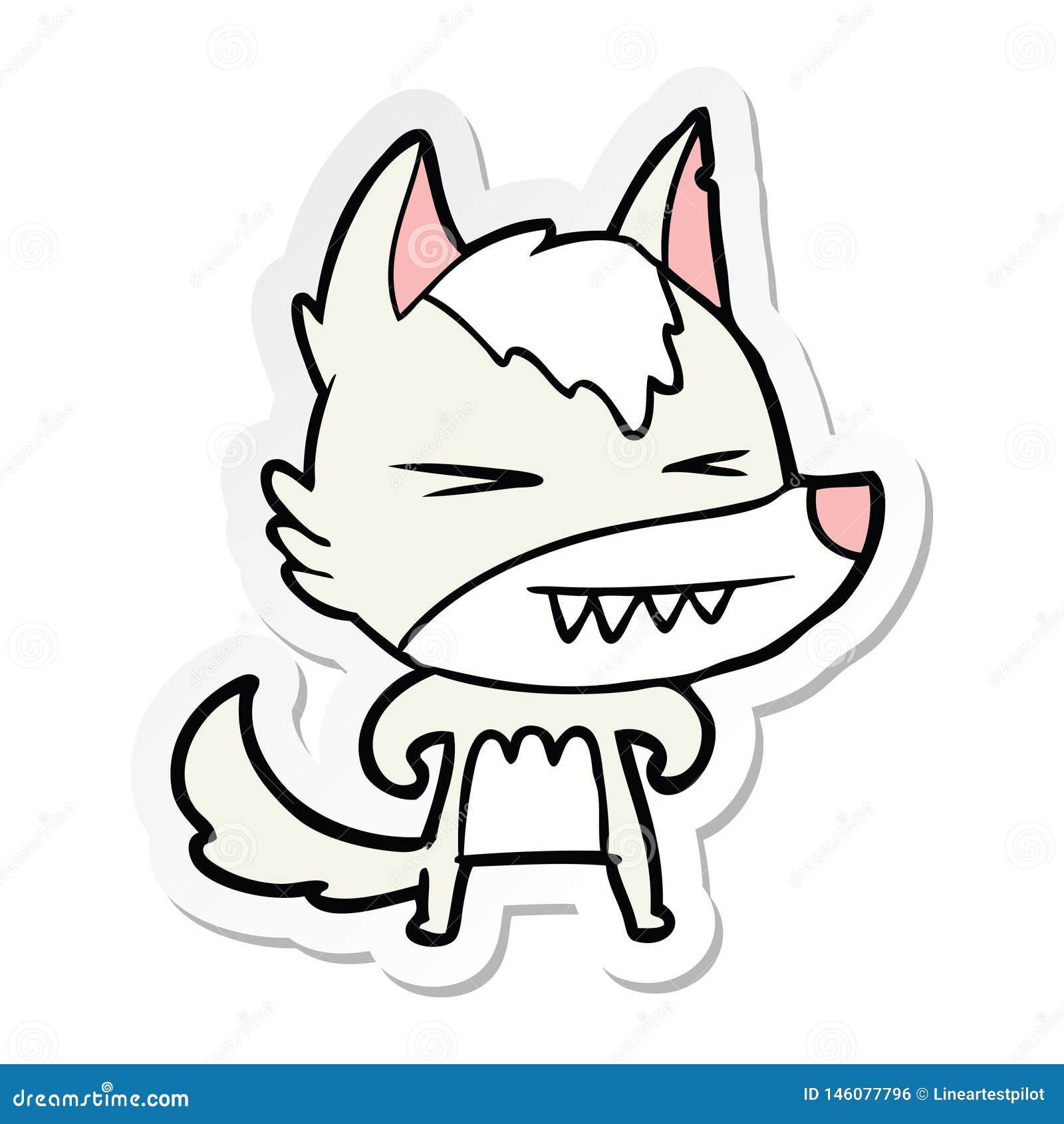 Sticker of a Angry Wolf Cartoon Stock Vector - Illustration of teeth ...
