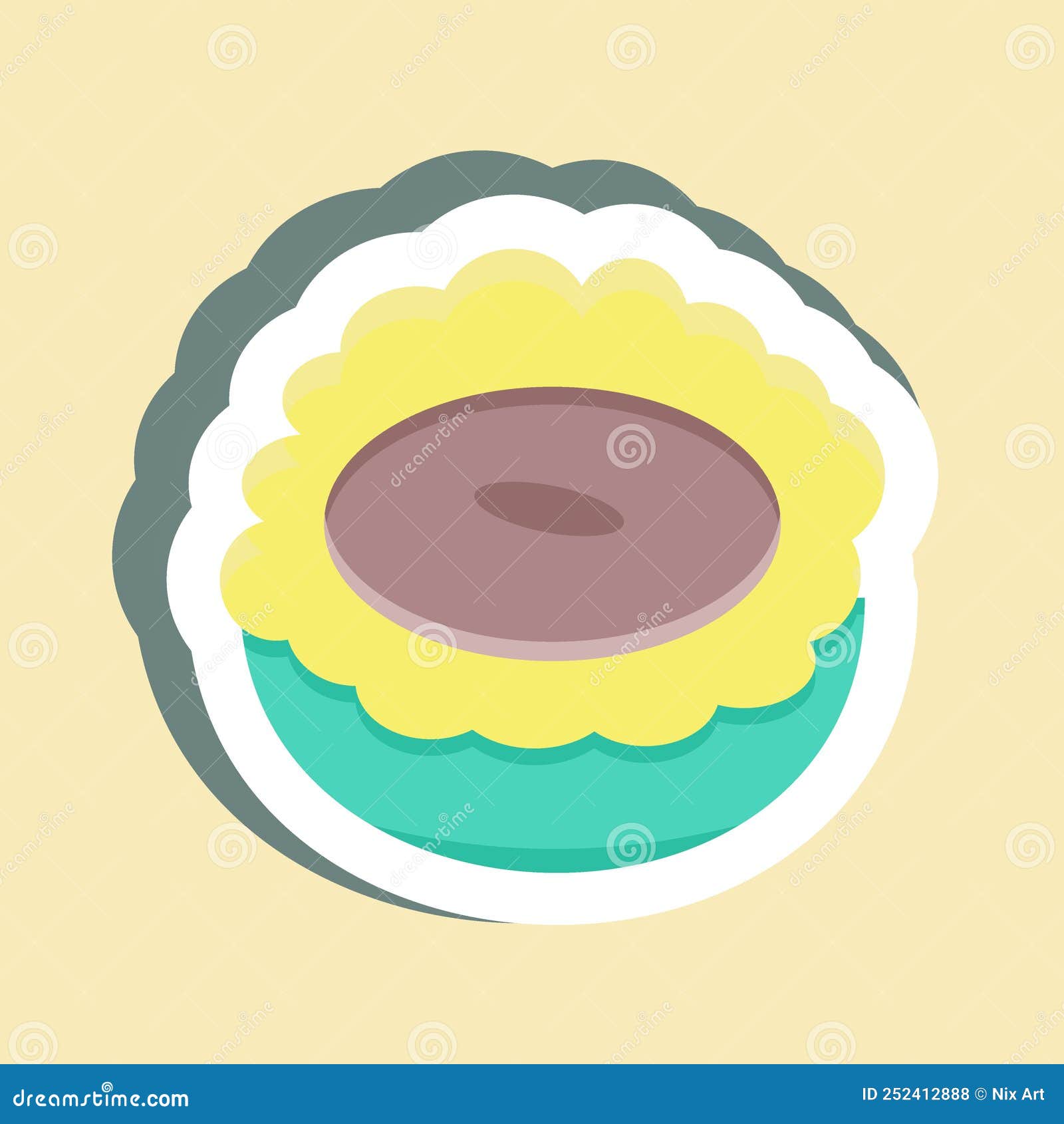 Sticker Apple Pie. Suitable for Bakery Symbol. Simple Design Editable ...