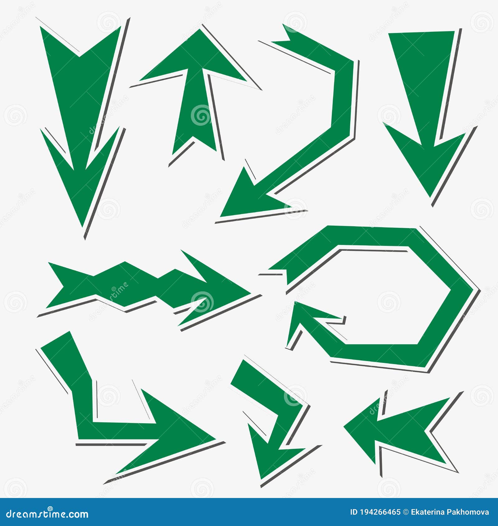 Sticker Arrow Set Isolated On A White Background. Vector Illustration ...