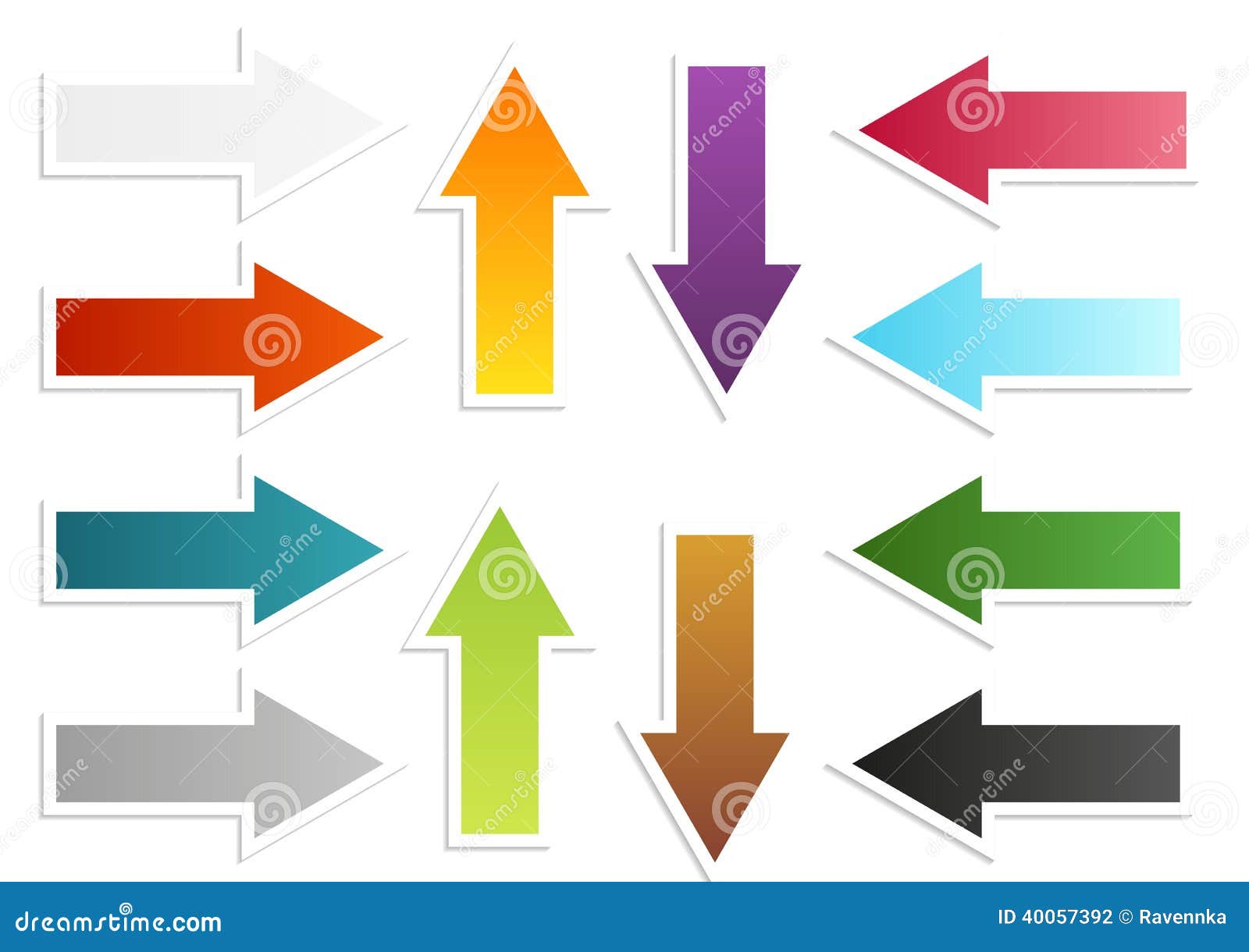 12 Sticker Arrows Collection Stock Vector - Illustration of direction ...
