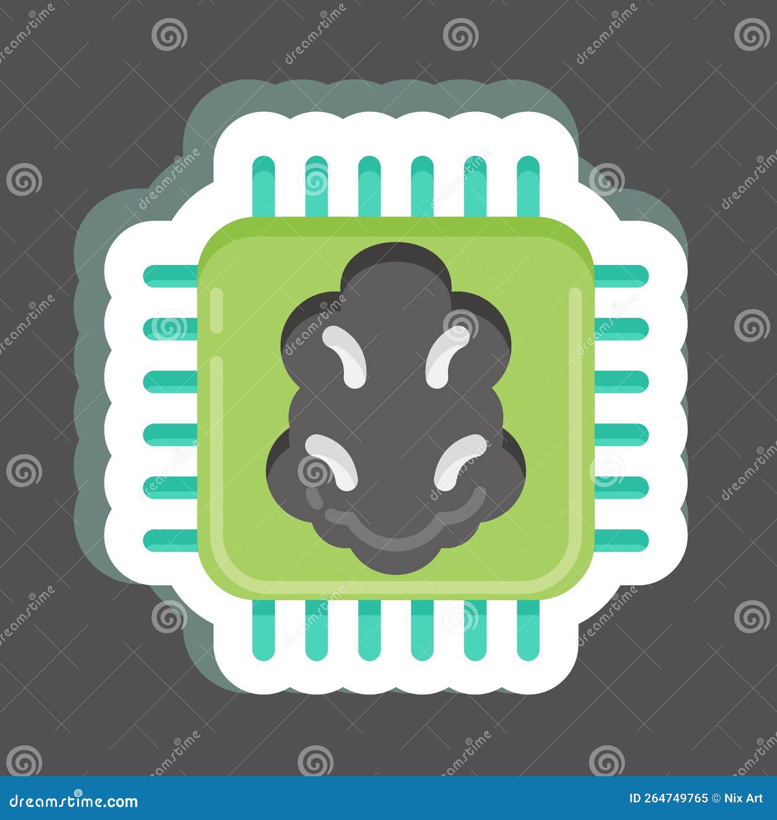 Sticker Artificial Intelligence. Related To Machine Learning Symbol ...