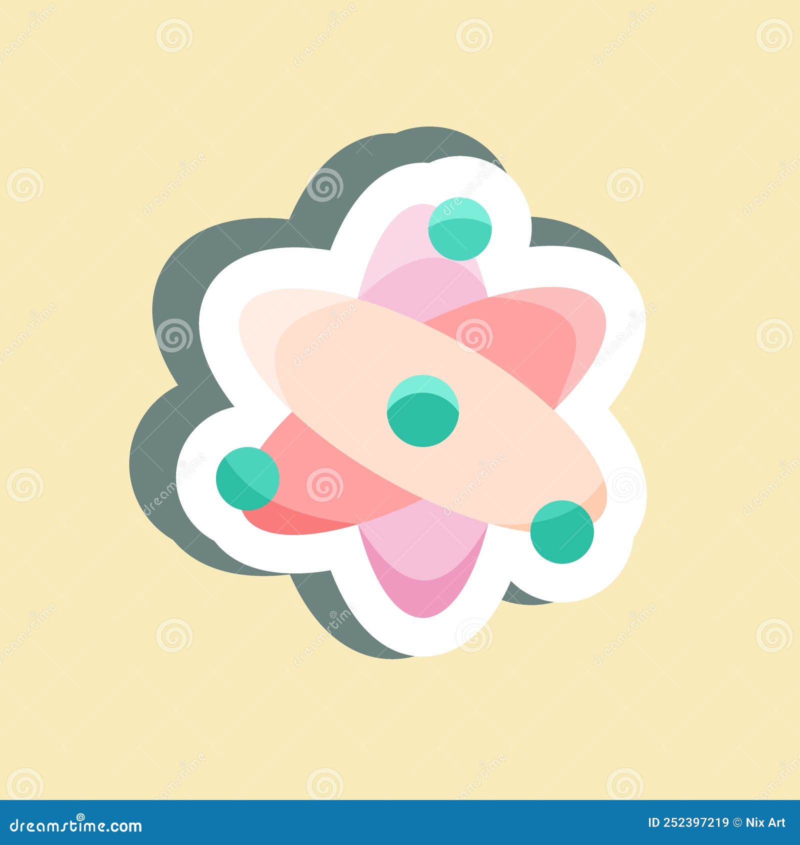 Sticker Atomic Energy. Suitable for Education Symbol. Simple Design ...