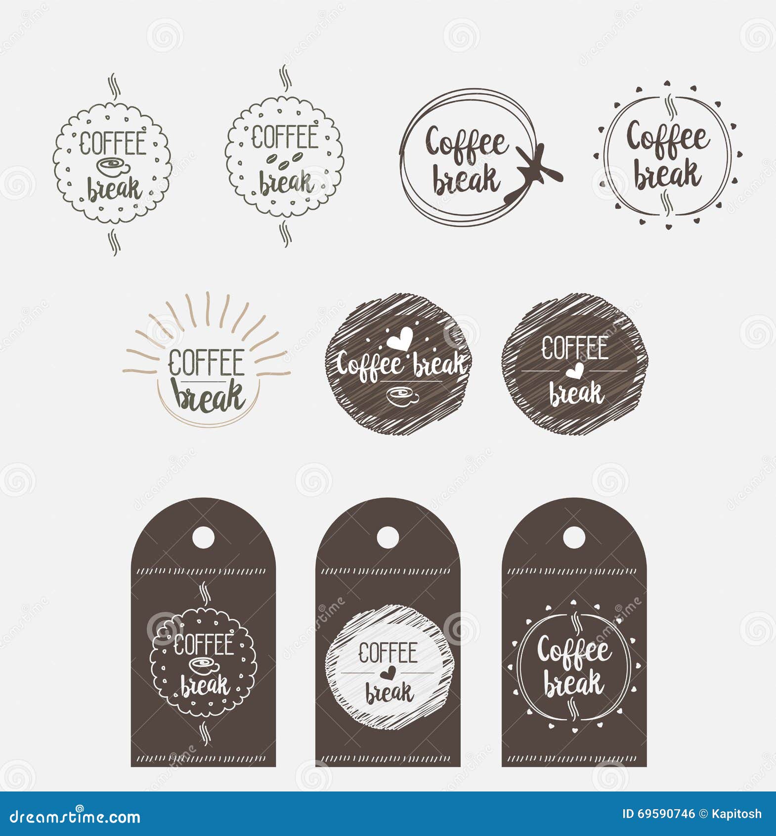 Badge Coffee Shop Logos Collection Fresh And Tasty Vector Illustration ...