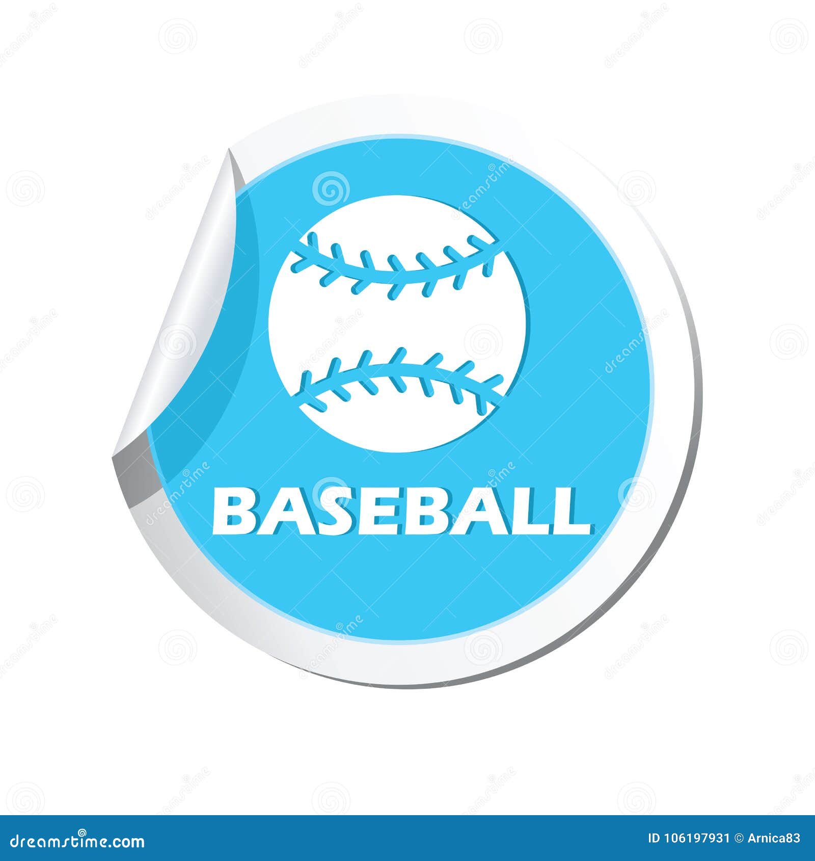Sticker with Baseball Symbol Icon Stock Vector - Illustration of court ...