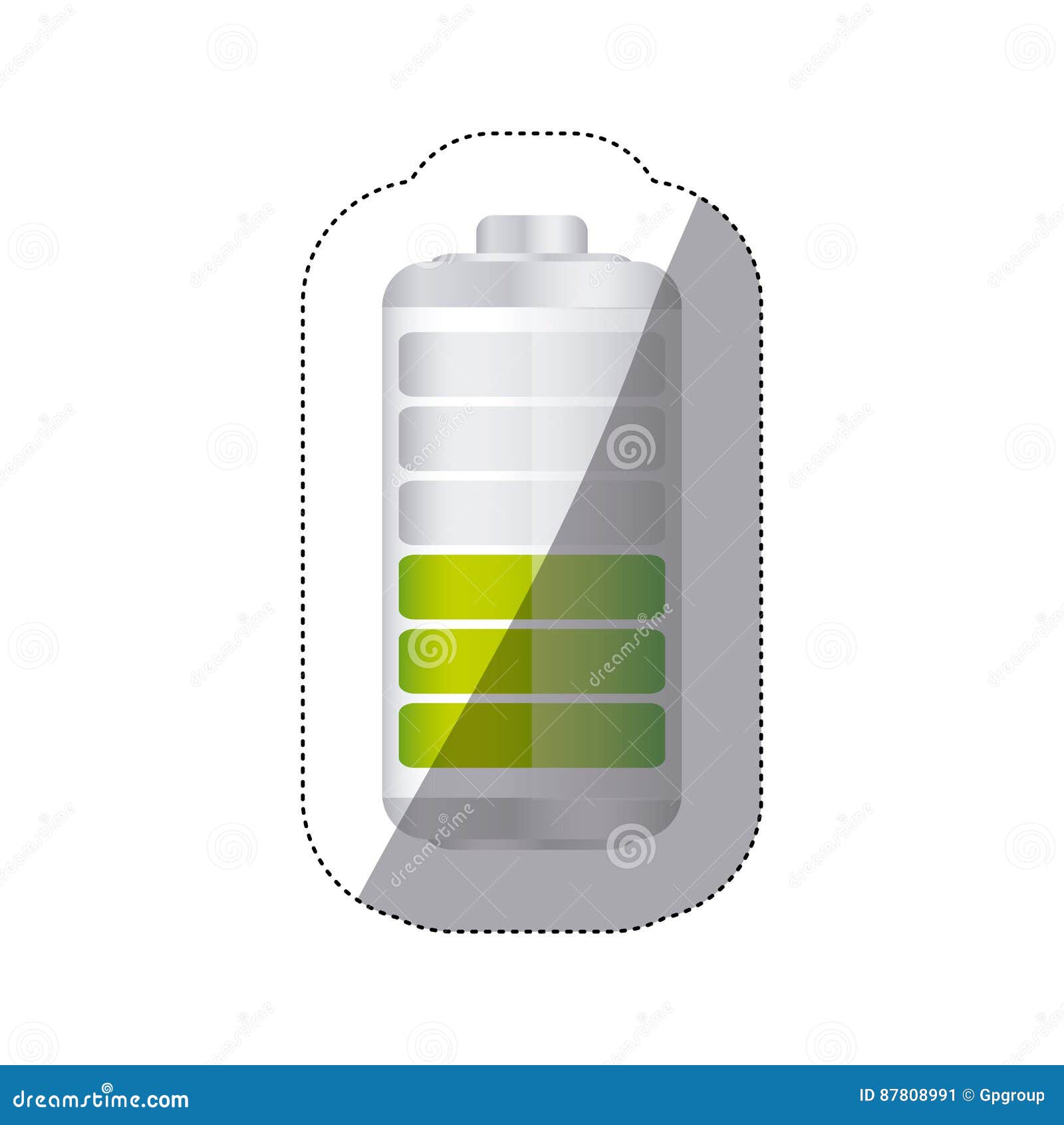 Sticker Battery Symbol with Level Medium Charge Stock Illustration ...