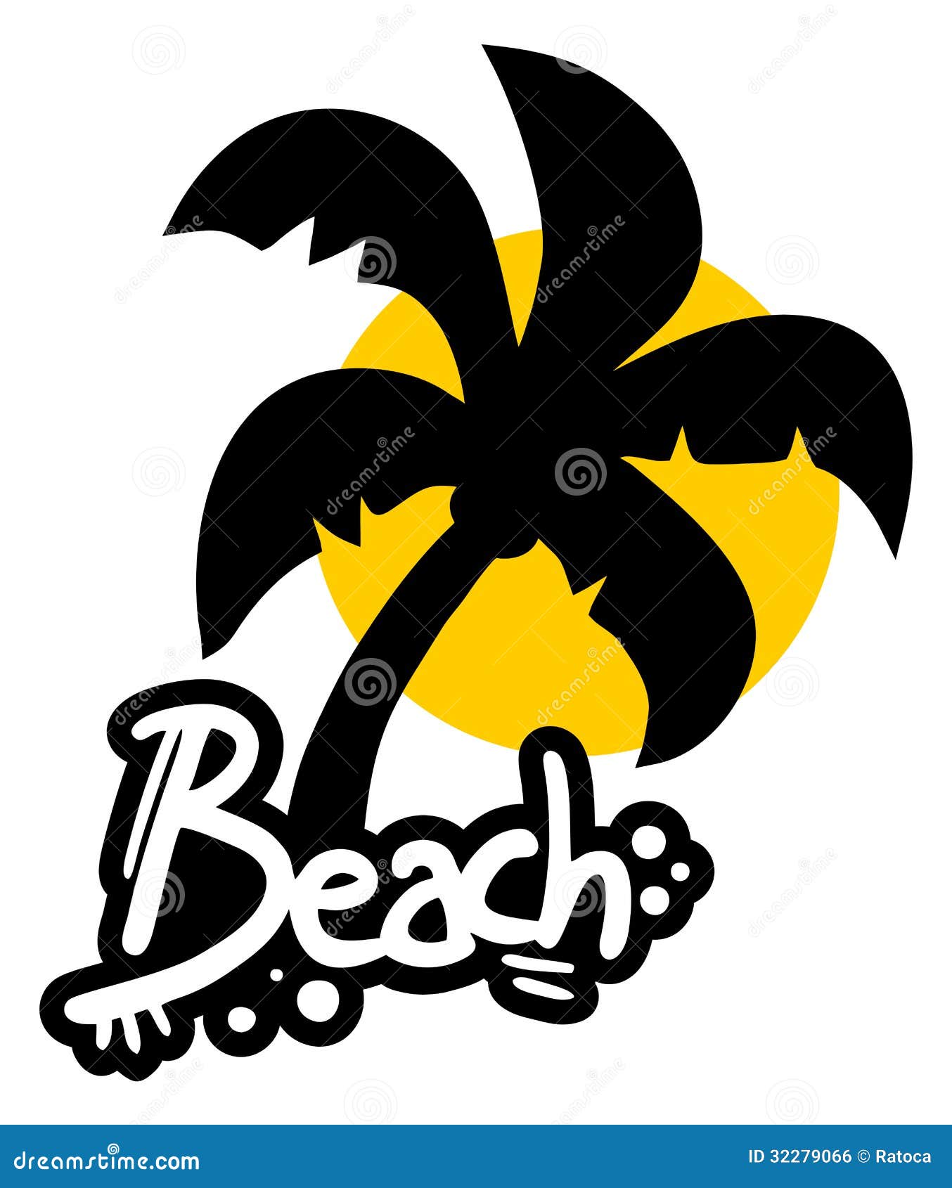 Sticker beach stock vector. Illustration of advertisement - 32279066