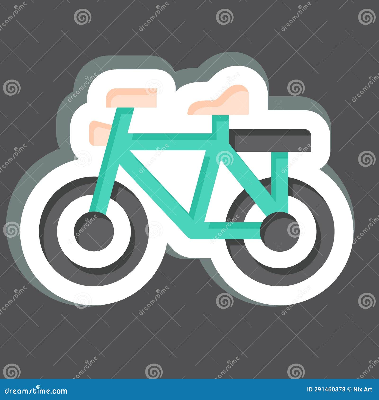 Sticker Bicycle Related To Bicycle Symbol. Simple Design Editable Stock ...