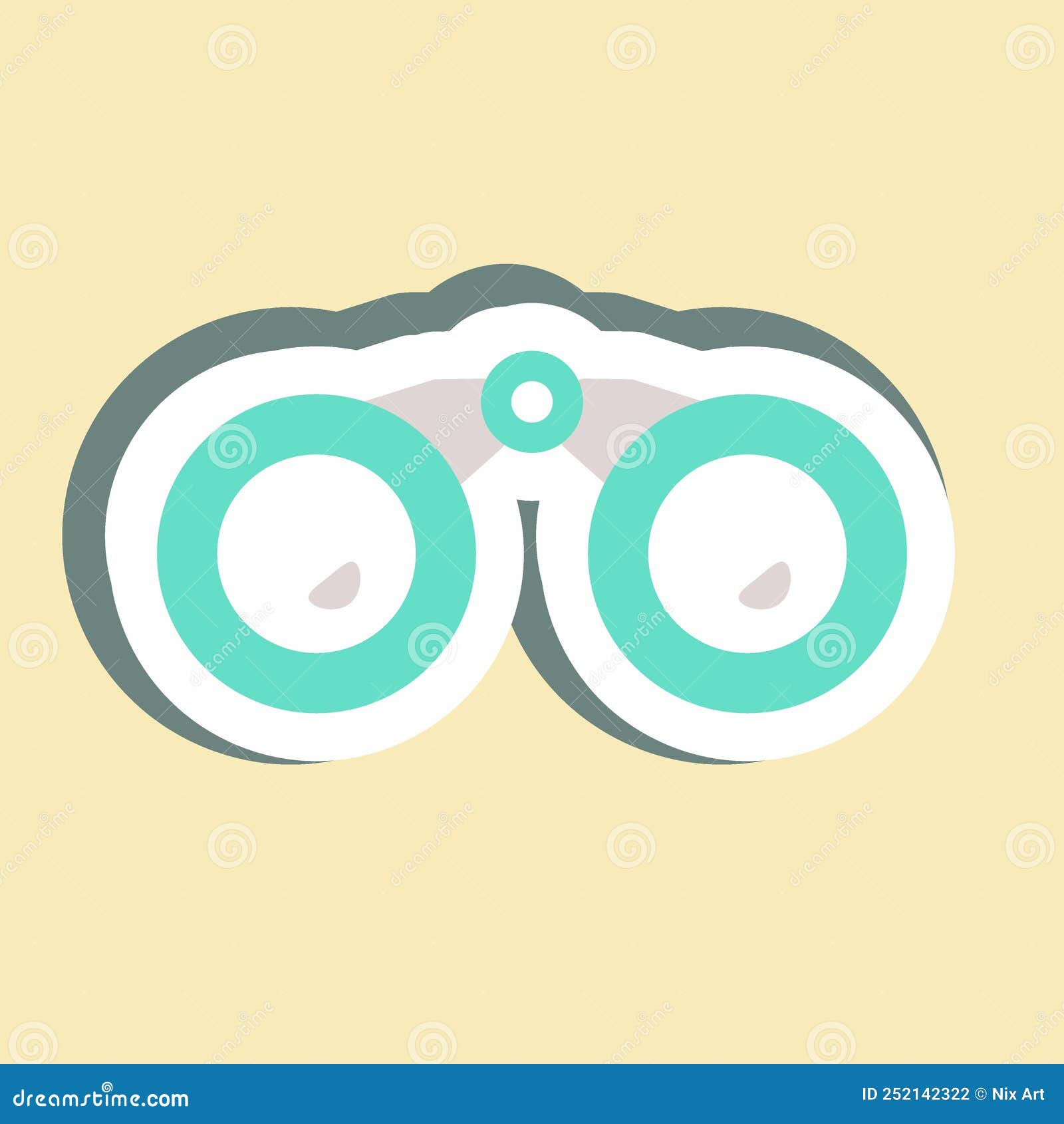 Sticker Binoculars - Simple Illustration,Editable Stroke Stock ...