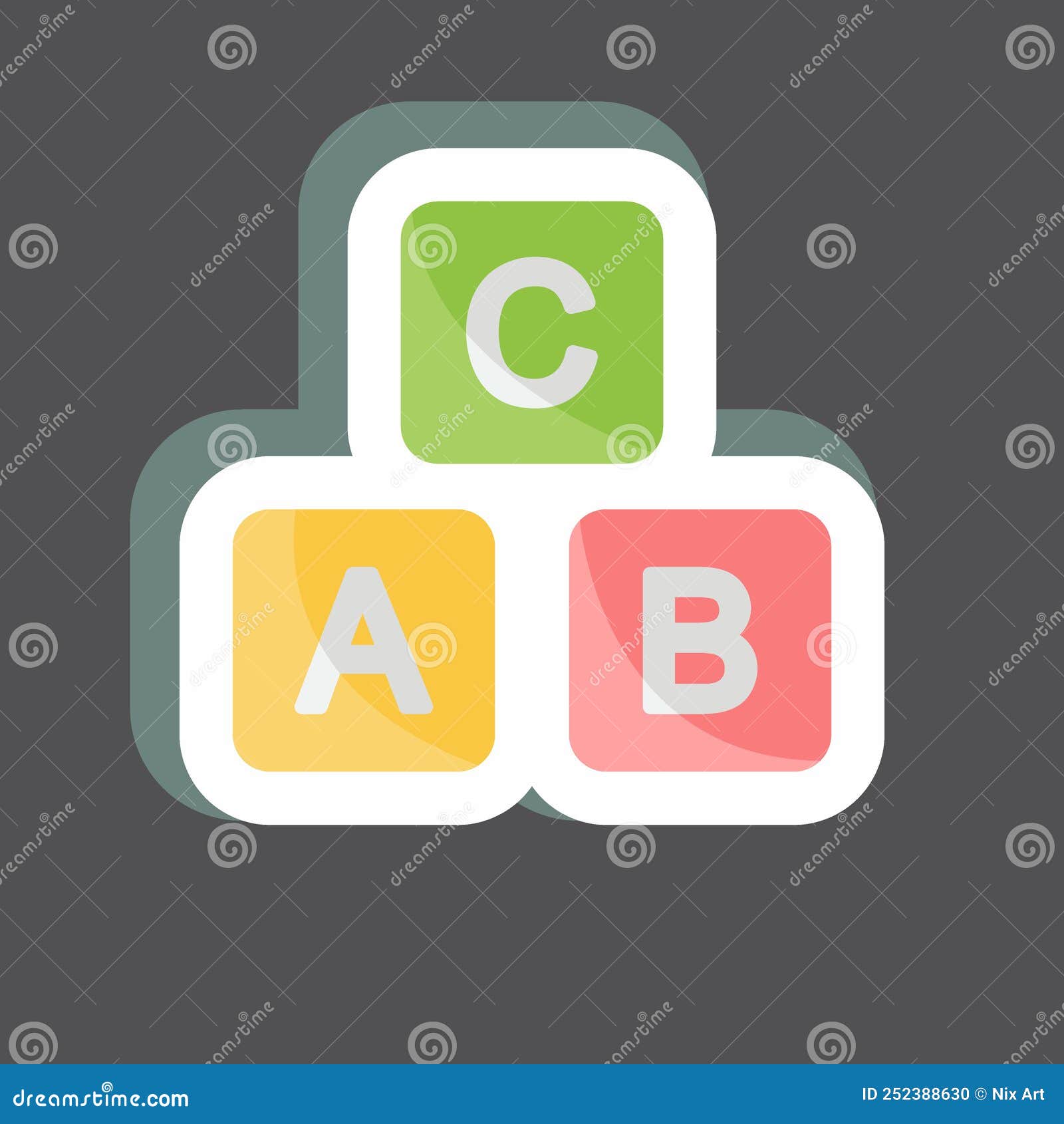 Sticker Blocks. Suitable for Baby Symbol. Simple Design Editable ...