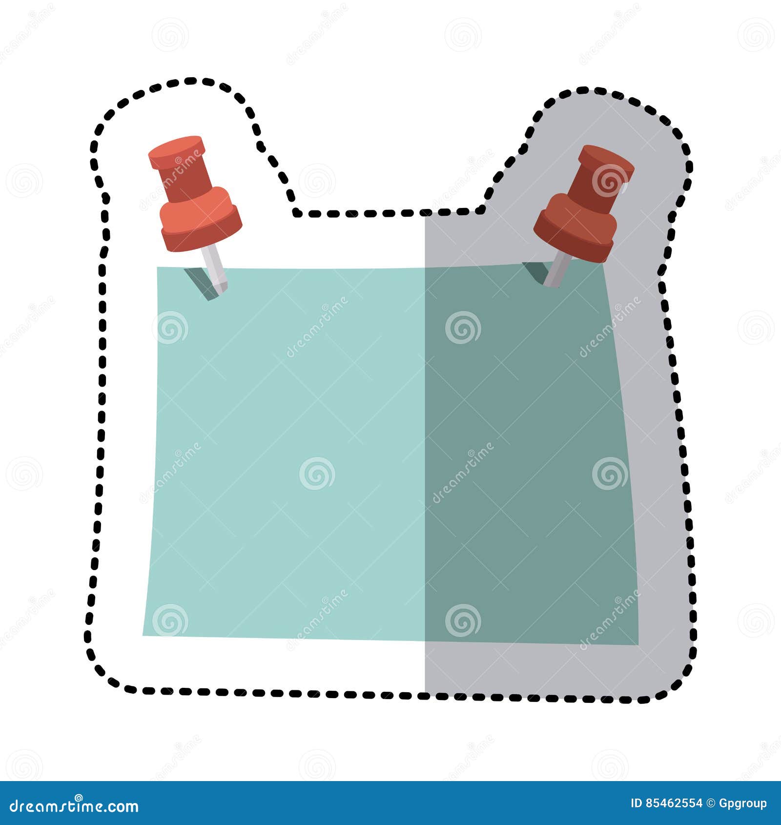 Sticker Blue Note with Red Tack Element Office Stock Illustration ...