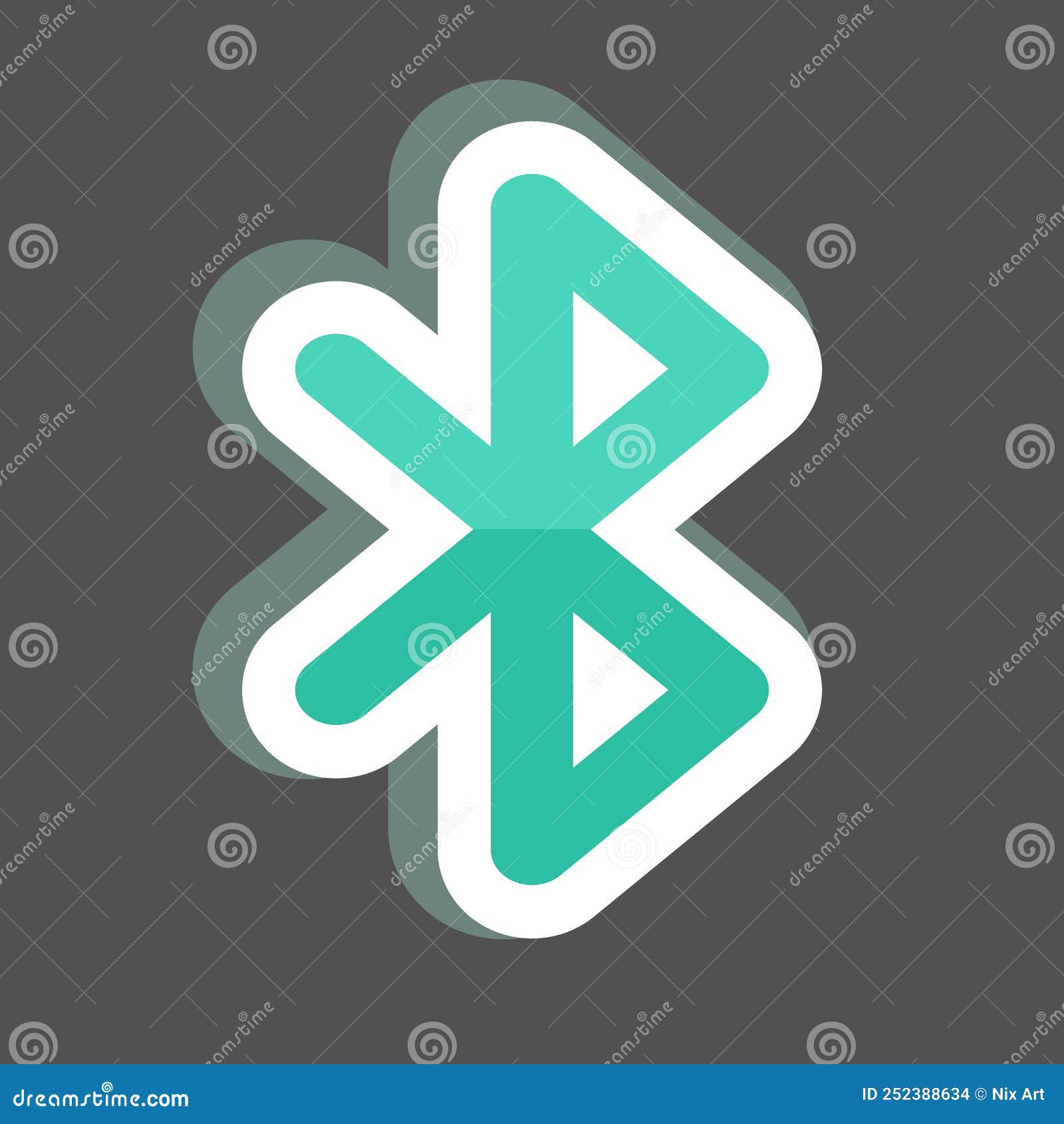 Sticker Bluetooth. Suitable for Mobile Apps Symbol. Simple Design ...