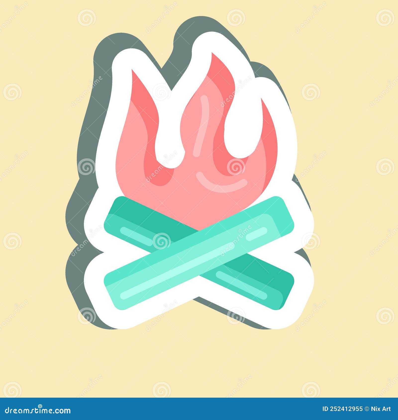 Sticker Bonfire. Suitable for House Symbol. Simple Design Editable ...