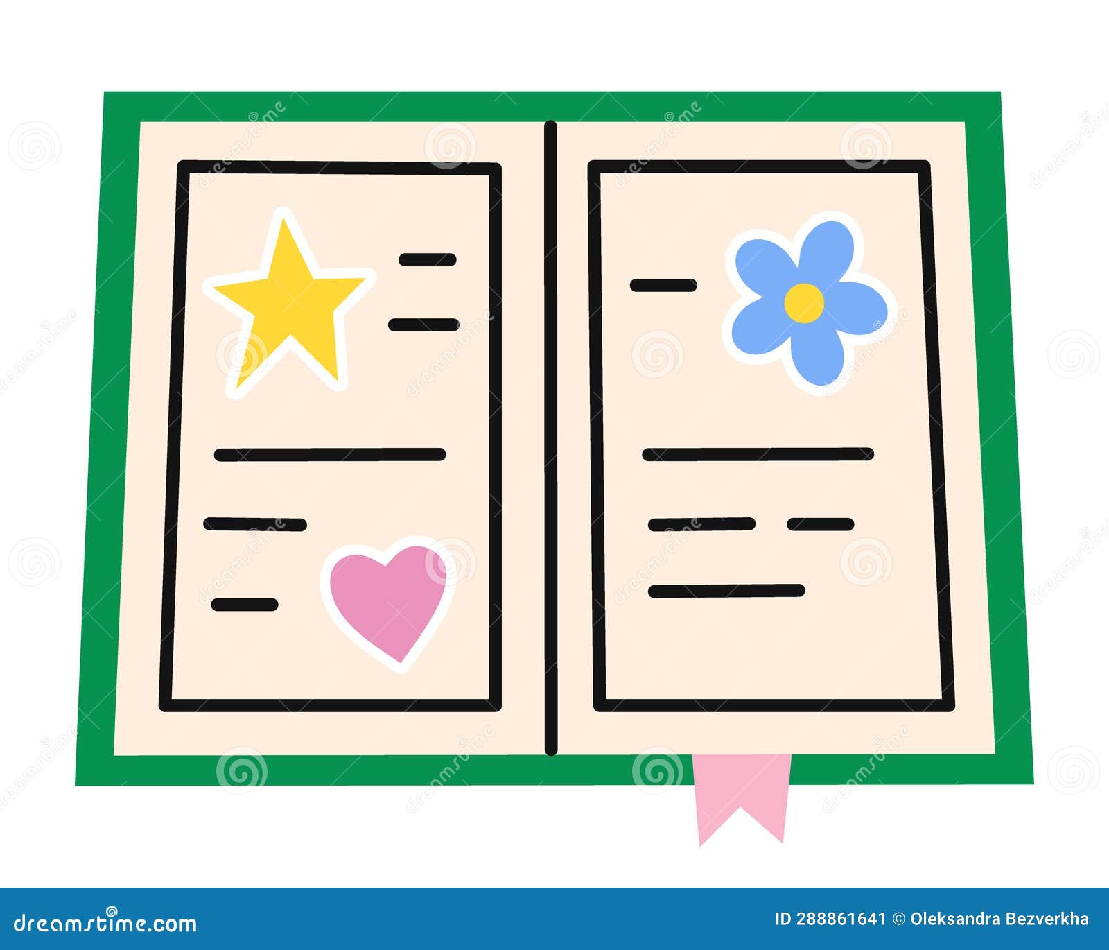 Sticker Book in a Flat Style. Vector Illustration. Stock Vector ...
