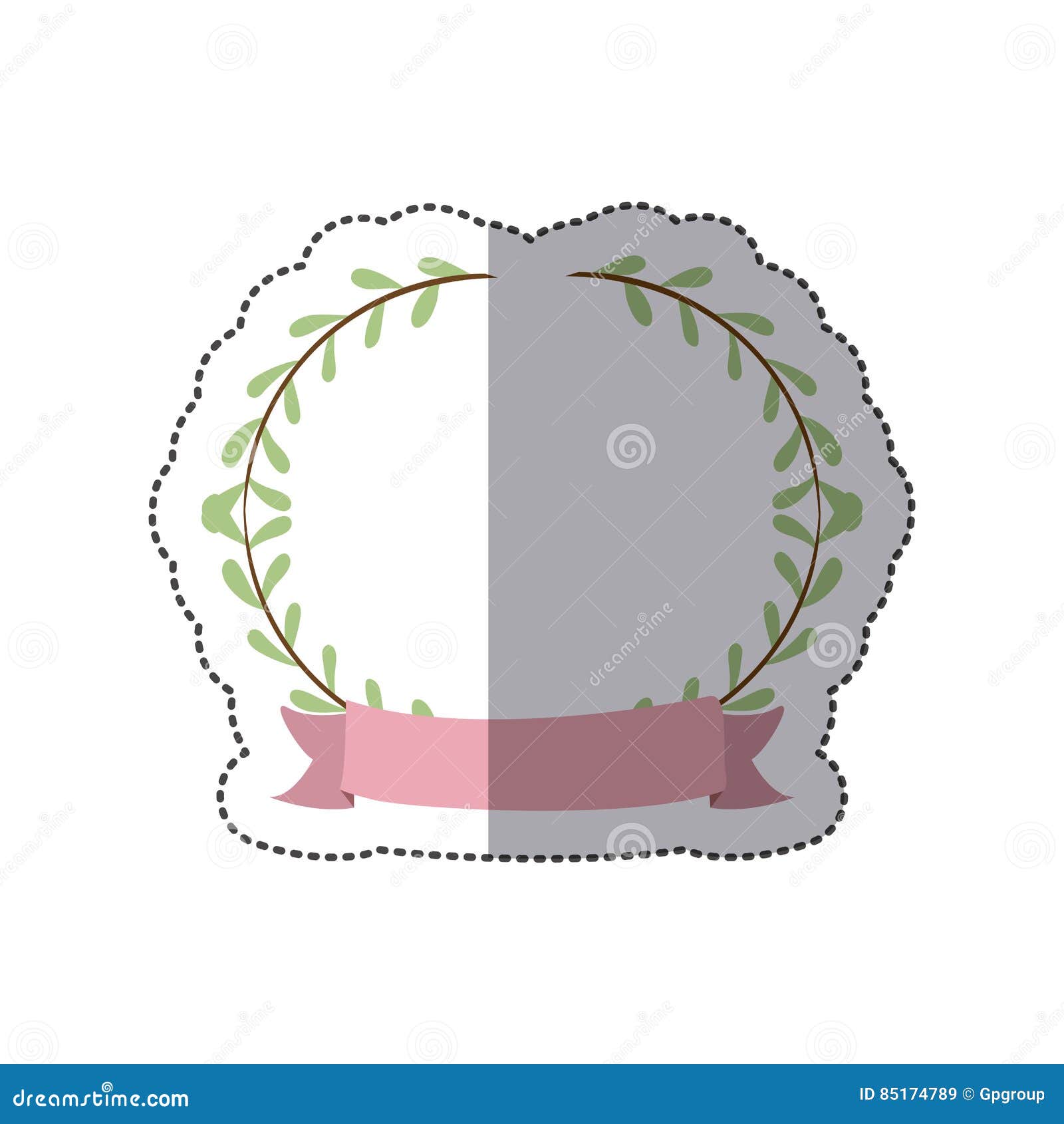 Sticker Border with Leaves and Label Stock Illustration - Illustration ...