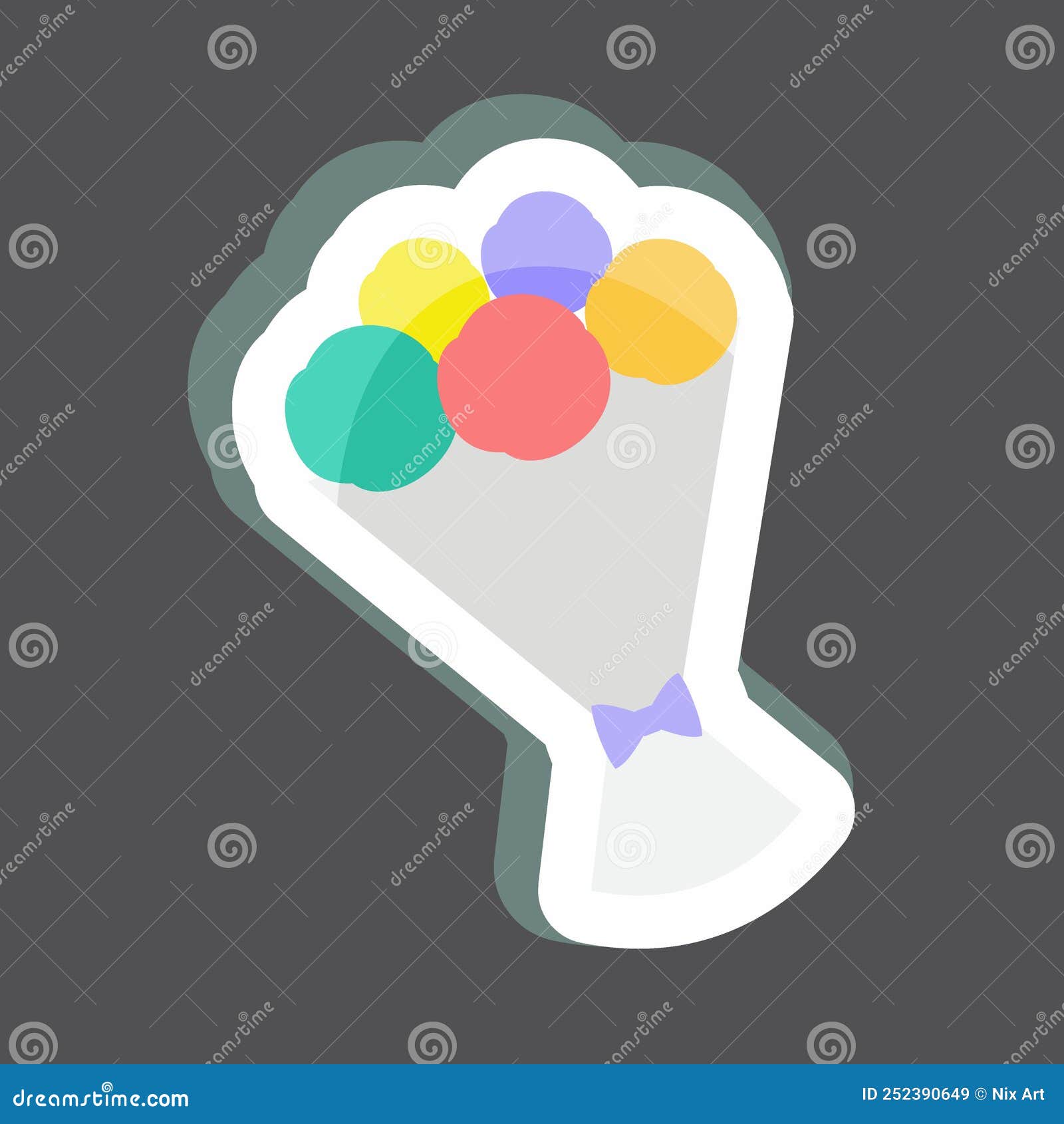 Sticker Bouquet. Suitable for Wedding Symbol. Simple Design Editable ...