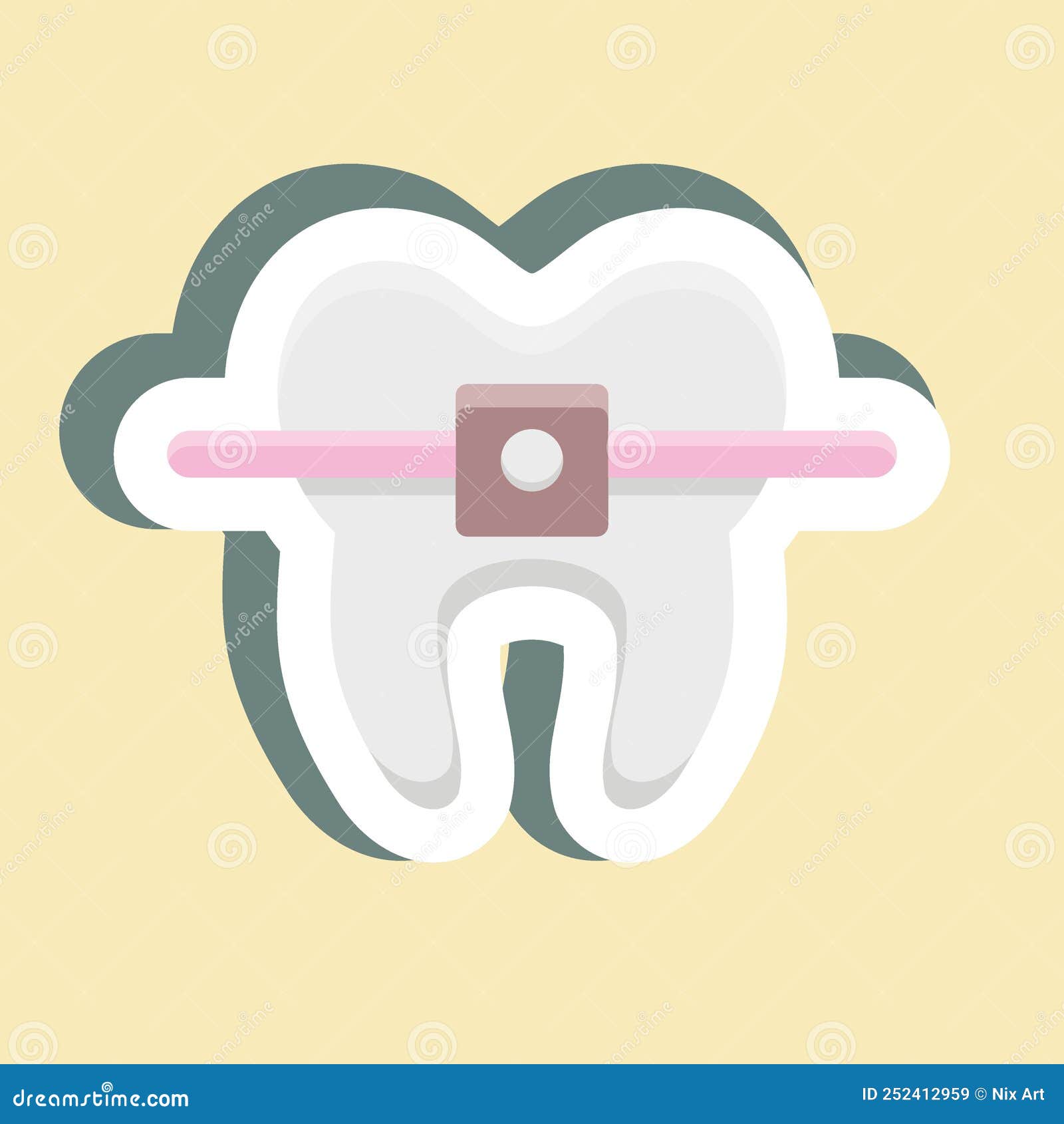 Sticker Braces. Suitable for Medicine Symbol. Simple Design Editable ...