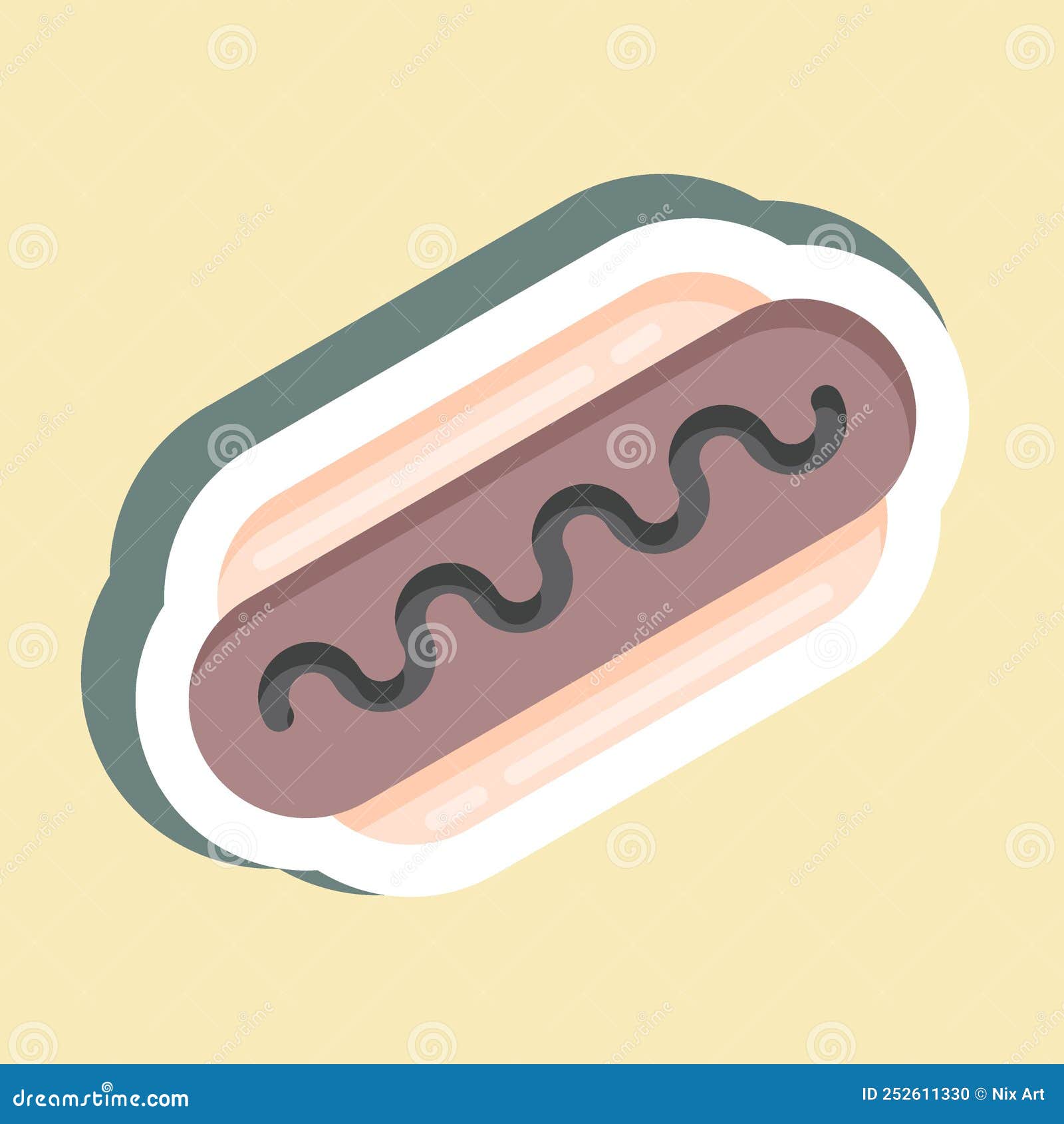 Sticker Bratwurst. Suitable for Education Symbol. Simple Design ...