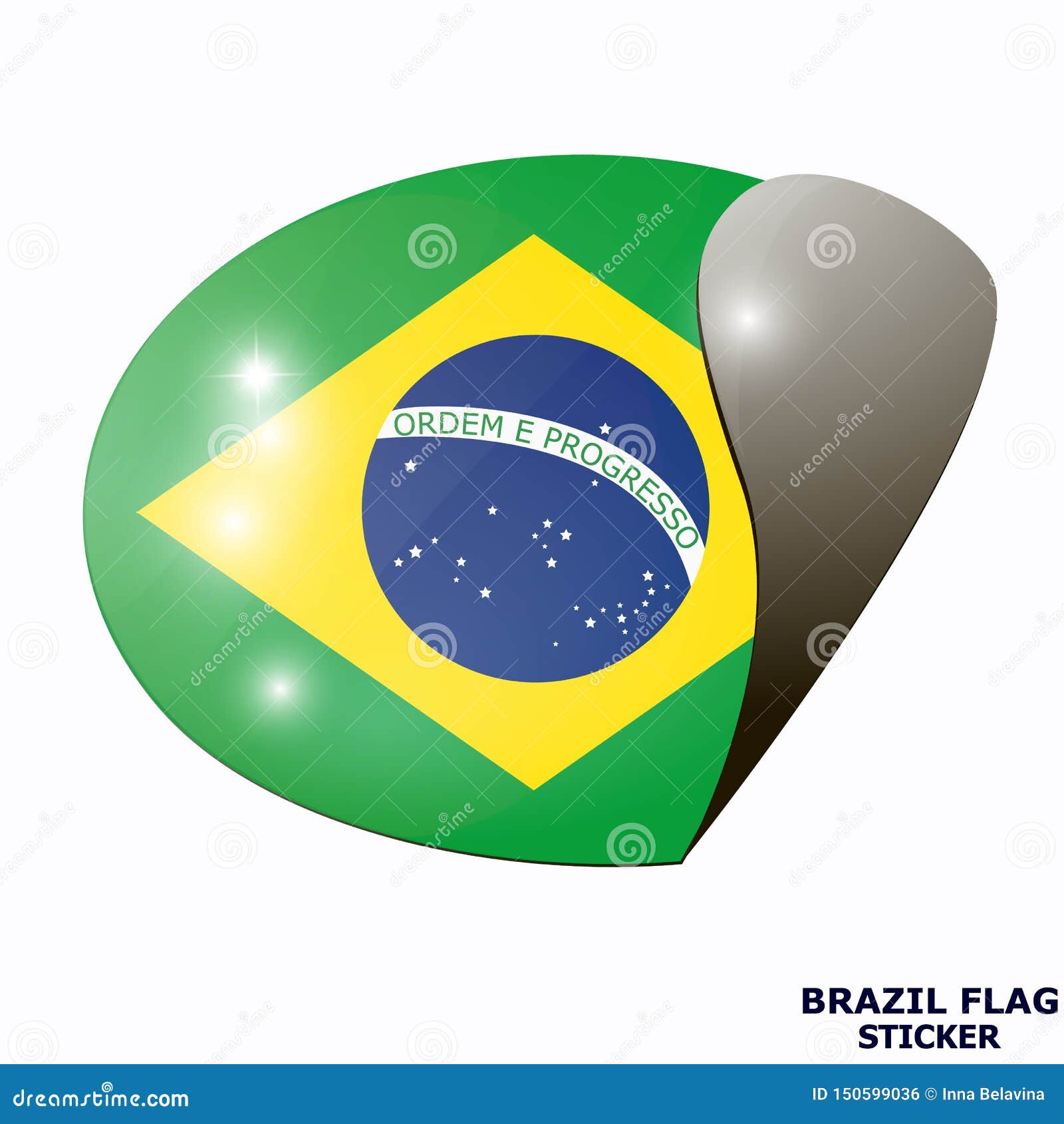 Sticker of Brazil. Illustration Stock Illustration - Illustration of ...