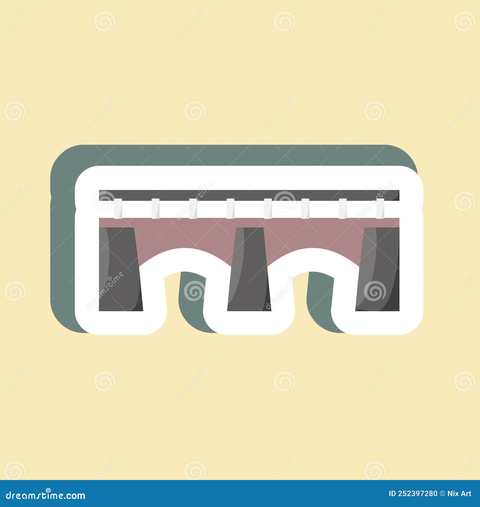 Sticker Bridge. Suitable for Education Symbol. Simple Design Editable ...