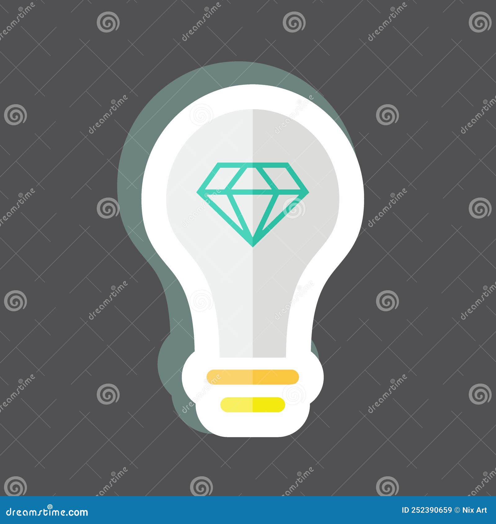 Sticker Brilliant Idea. Suitable for Education Symbol. Simple Design ...