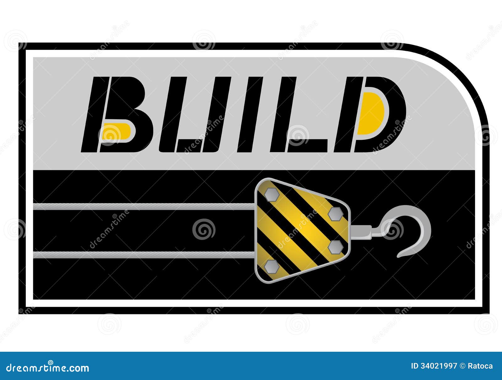 Sticker build stock vector. Illustration of construction - 34021997