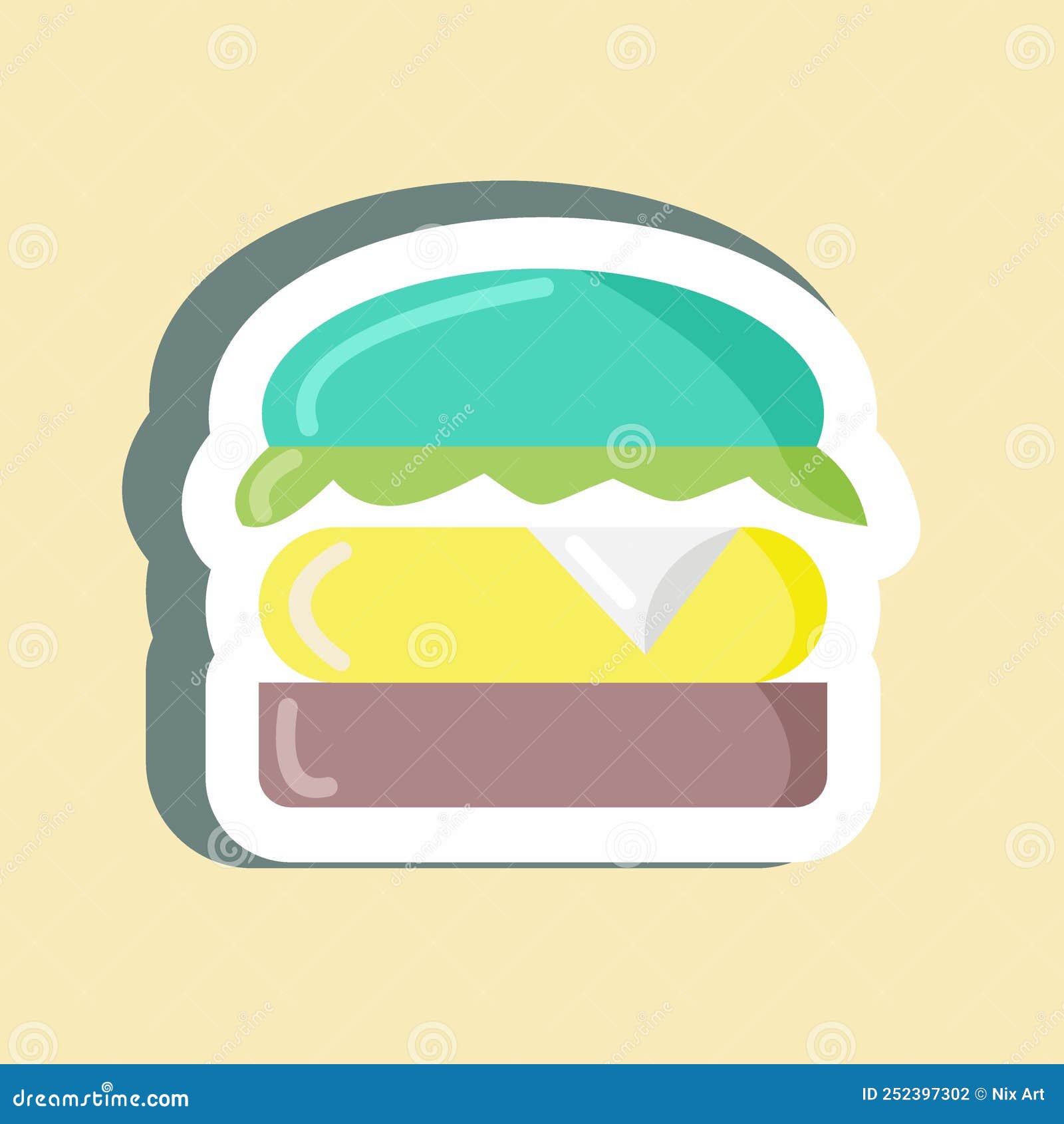 Sticker Burger. Suitable for Meat. Simple Design Editable. Design ...