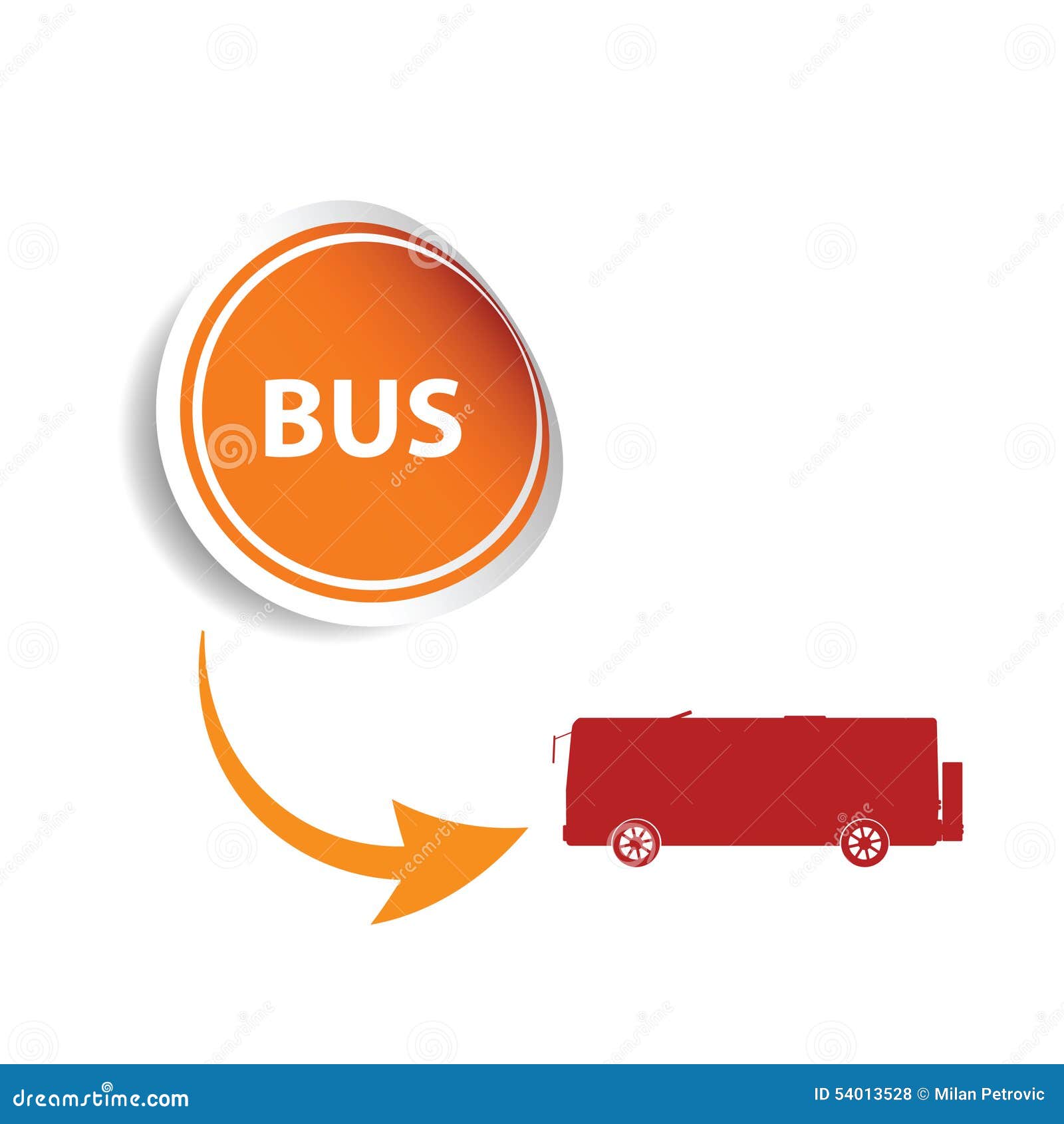 Sticker bus orange stock vector. Illustration of colorful - 54013528