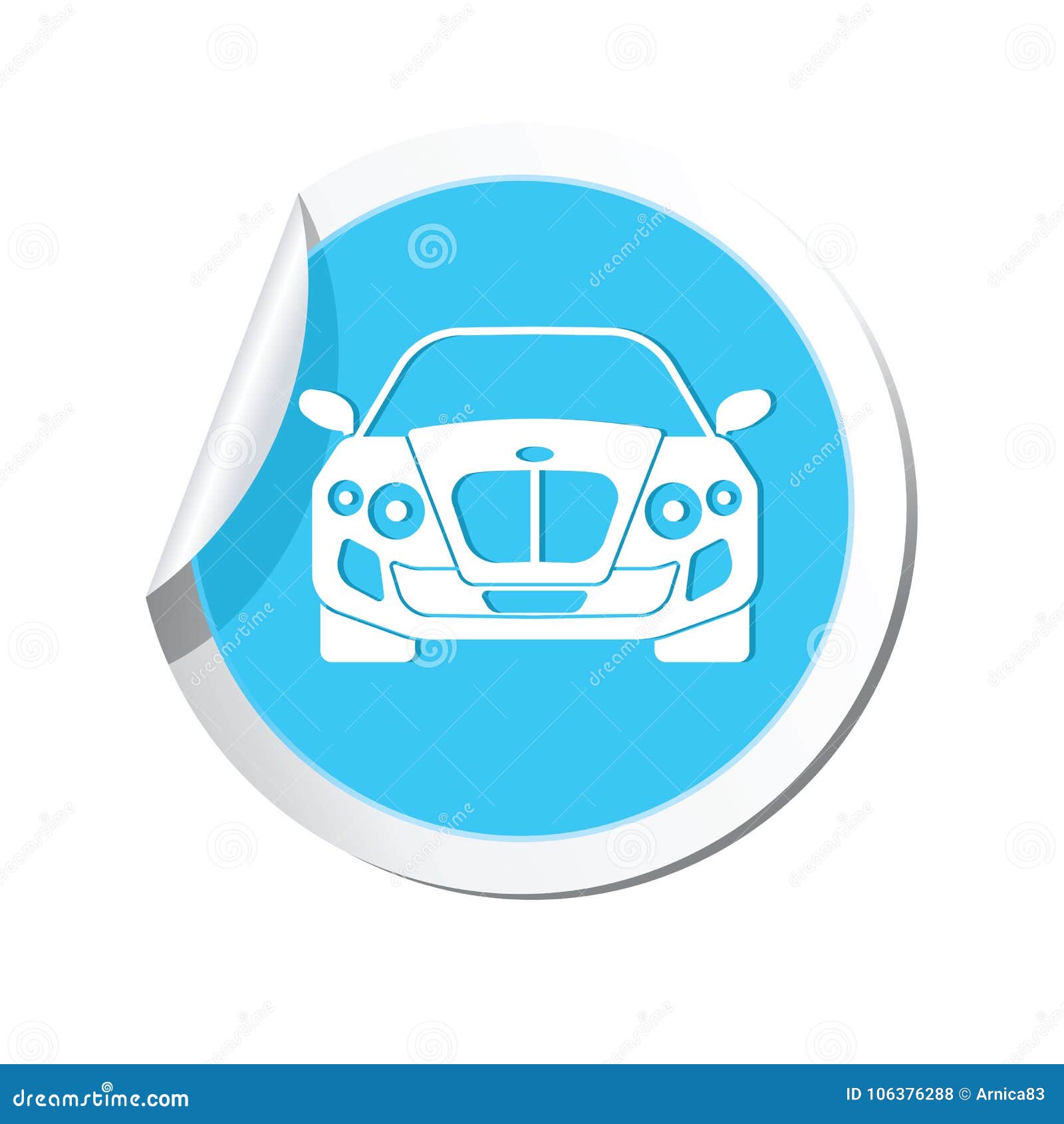 Sticker with car icon stock vector. Illustration of position - 106376288