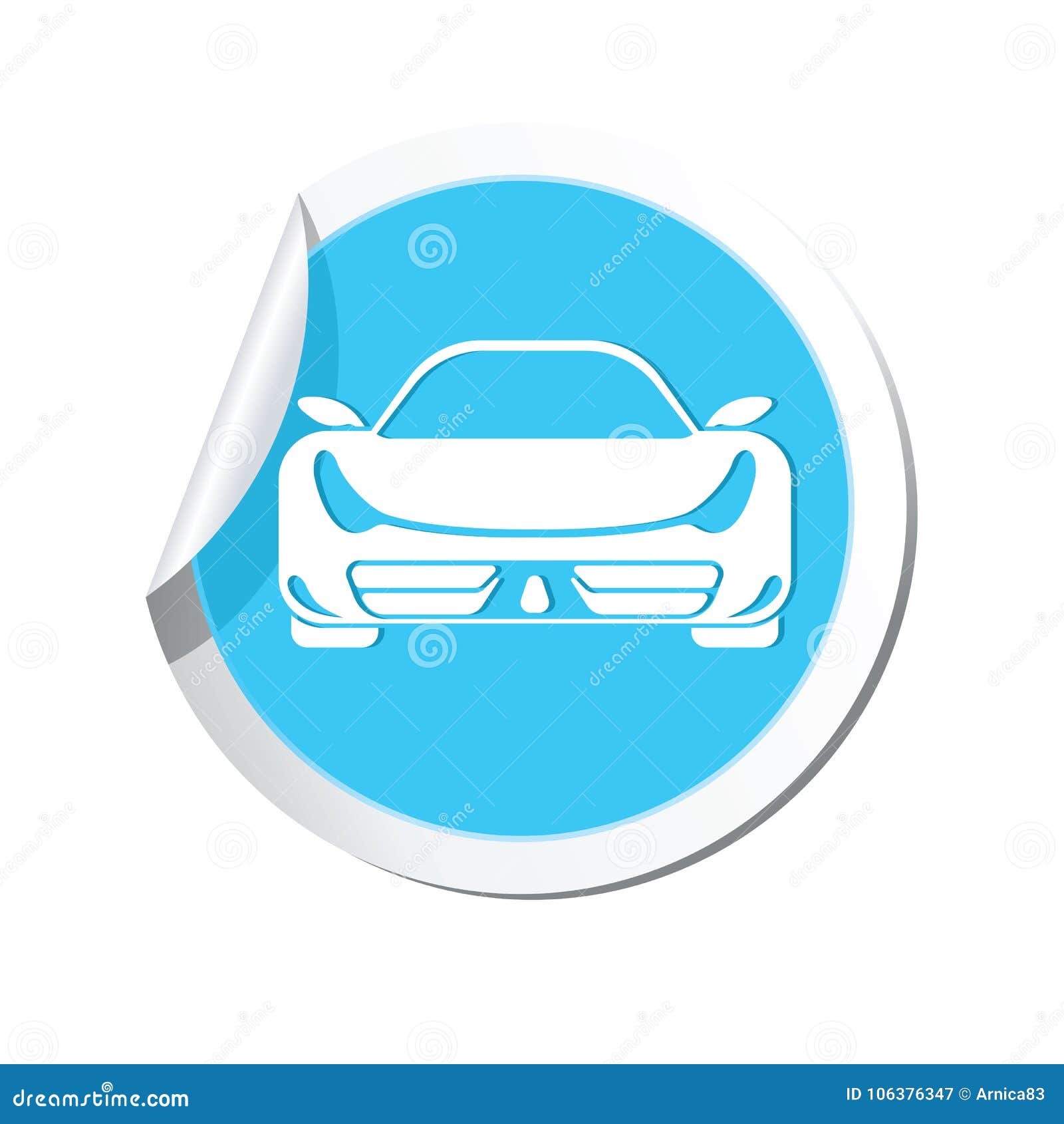 Sticker with car icon stock vector. Illustration of people - 106376347