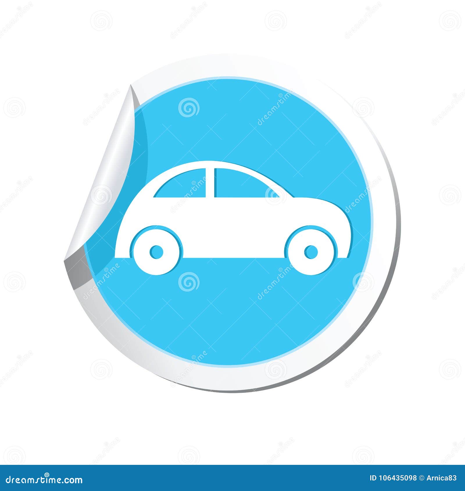 Sticker with car icon stock vector. Illustration of curve - 106435098
