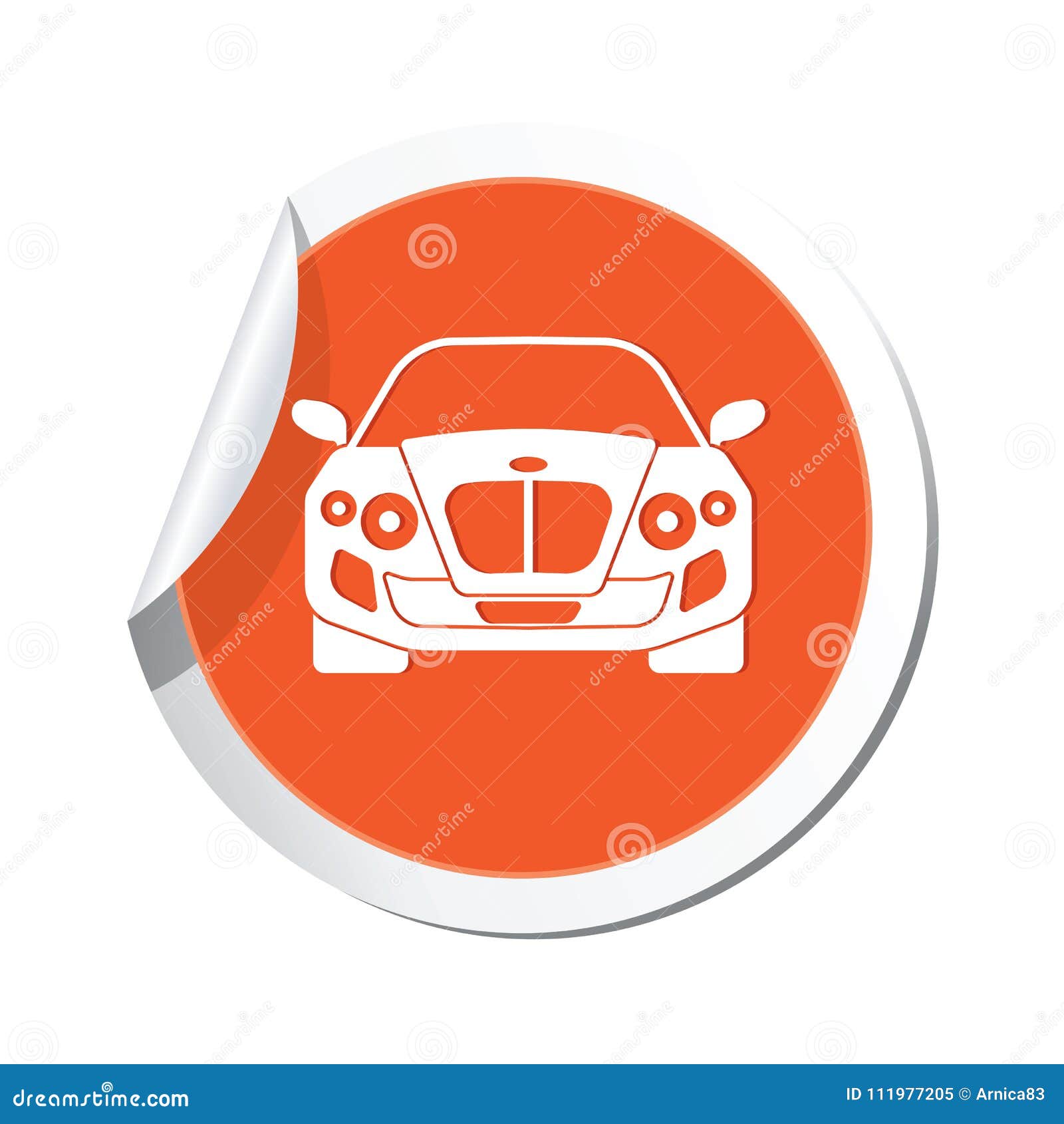 Sticker with car icon stock vector. Illustration of navigation - 111977205