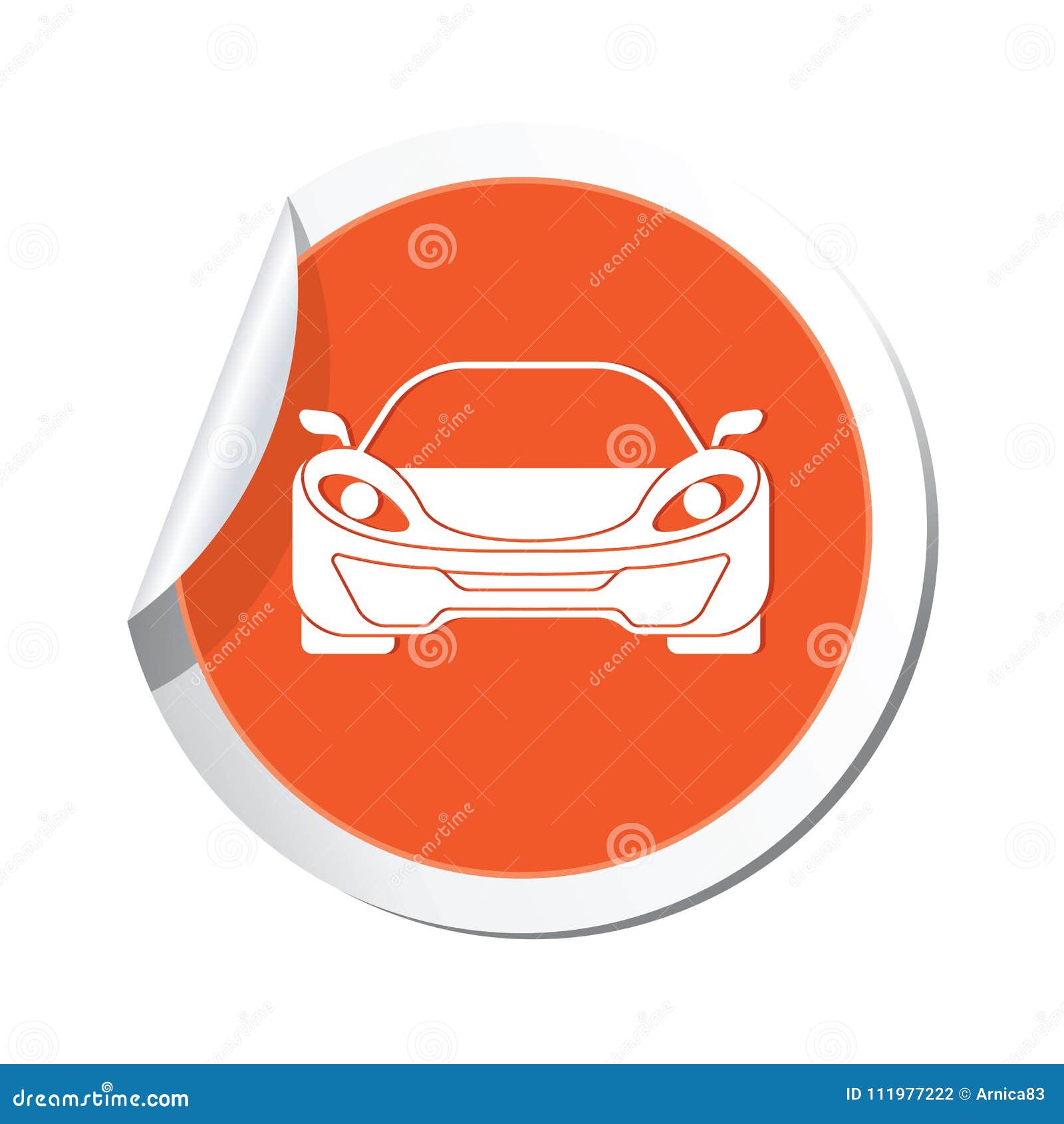 Sticker with car icon stock vector. Illustration of simple - 111977222