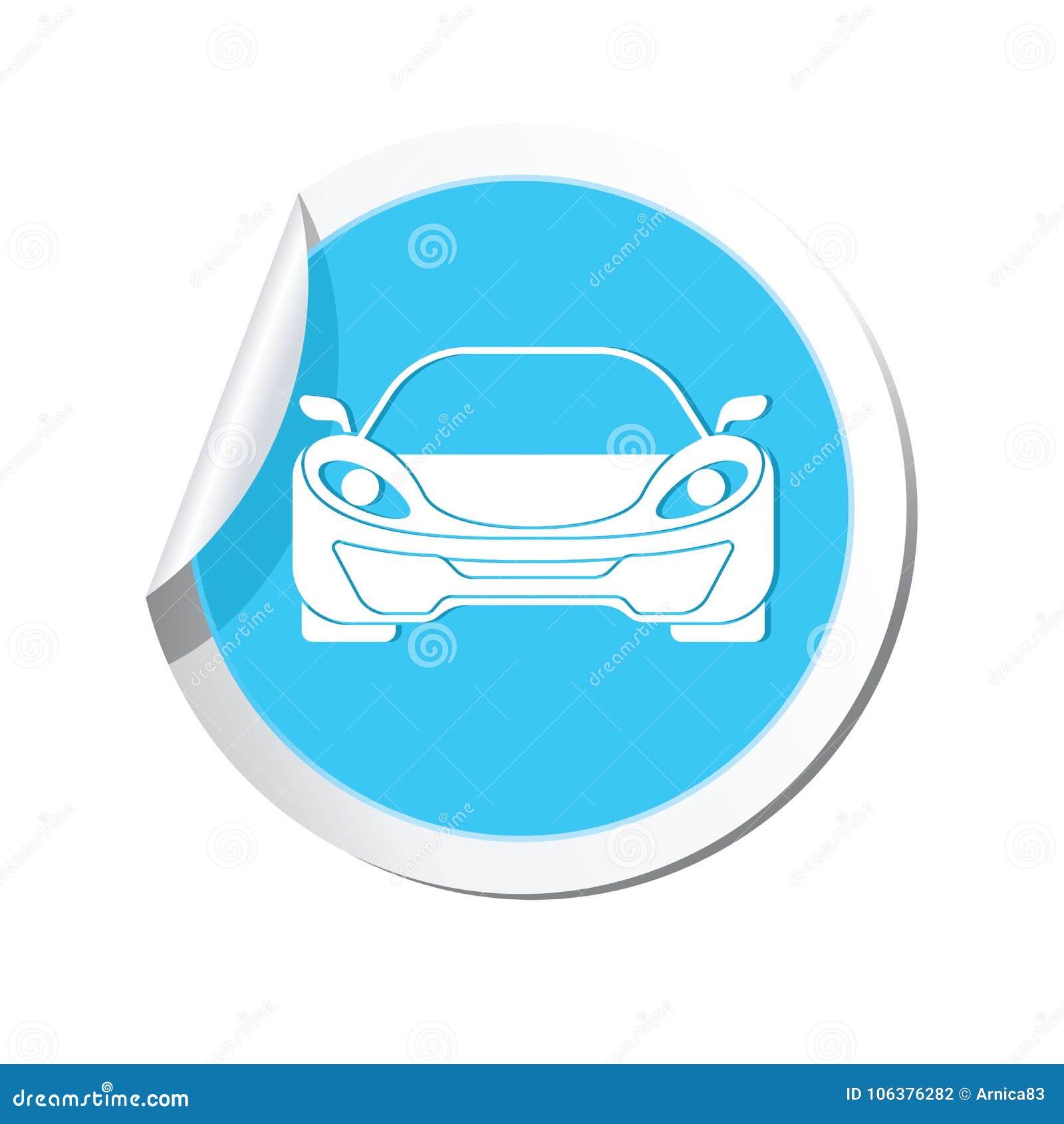 Sticker with car icon stock vector. Illustration of shadow - 106376282