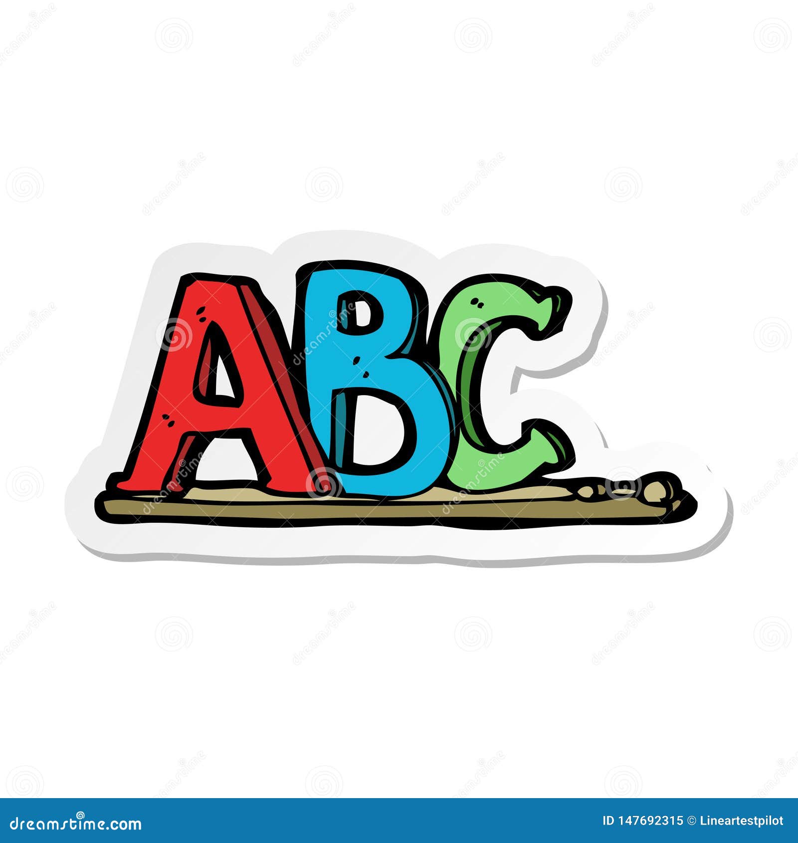 Sticker of a Cartoon ABC Letters Stock Vector - Illustration of funny ...