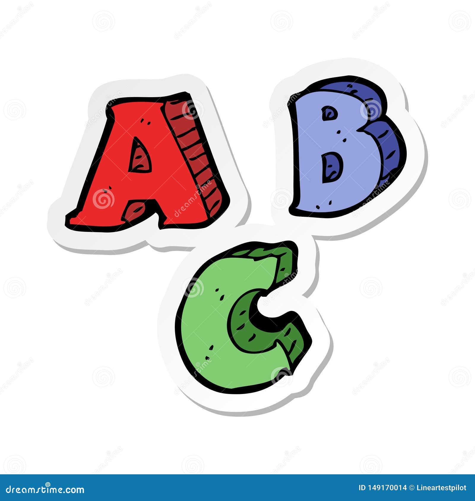 Sticker of a Cartoon ABC Letters Stock Vector - Illustration of drawing ...