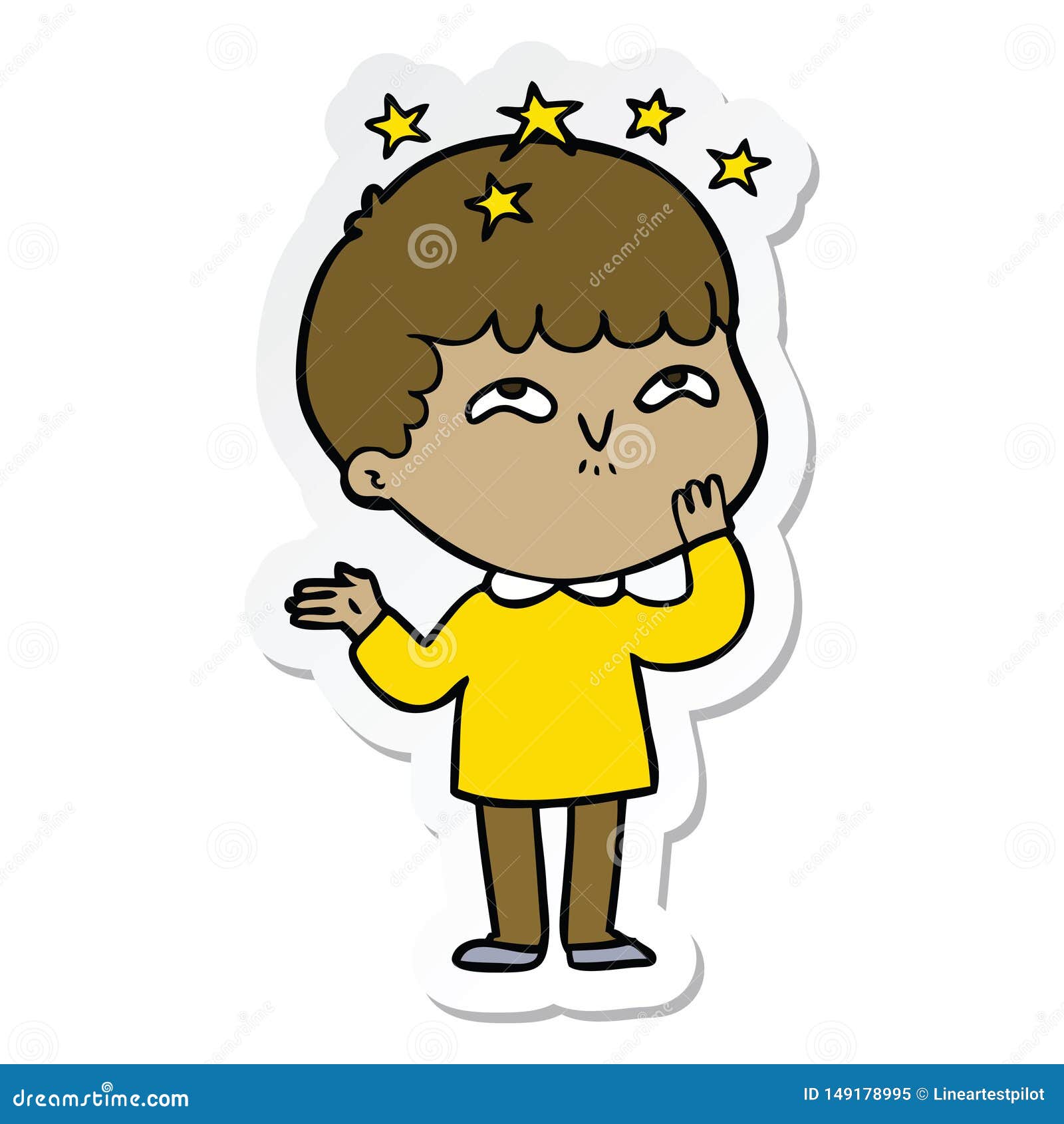 Sticker of a Cartoon Amazed Boy Stock Vector - Illustration of cartoon ...