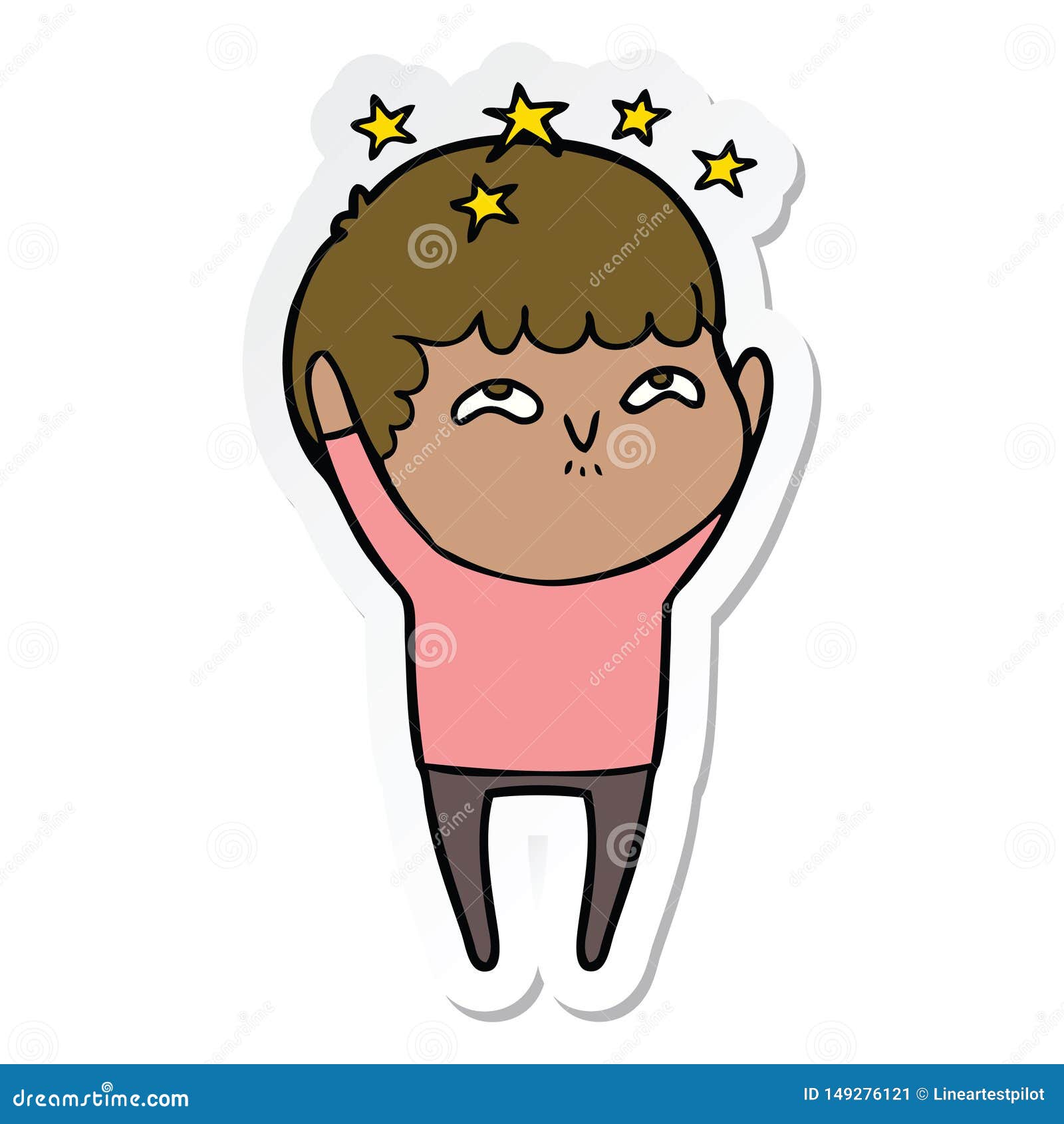 Sticker of a Cartoon Amazed Boy Stock Vector - Illustration of ...
