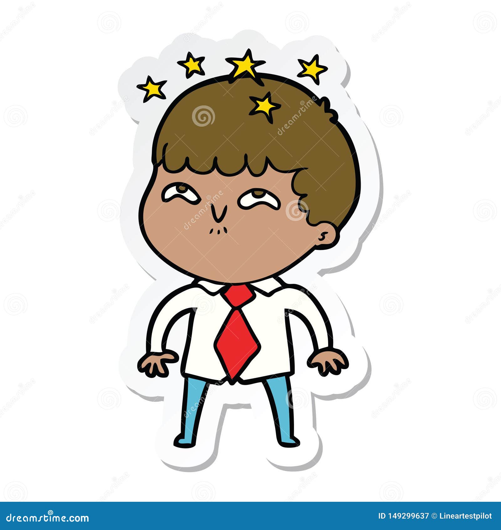 Sticker of a Cartoon Amazed Boy Stock Vector - Illustration of drawn ...