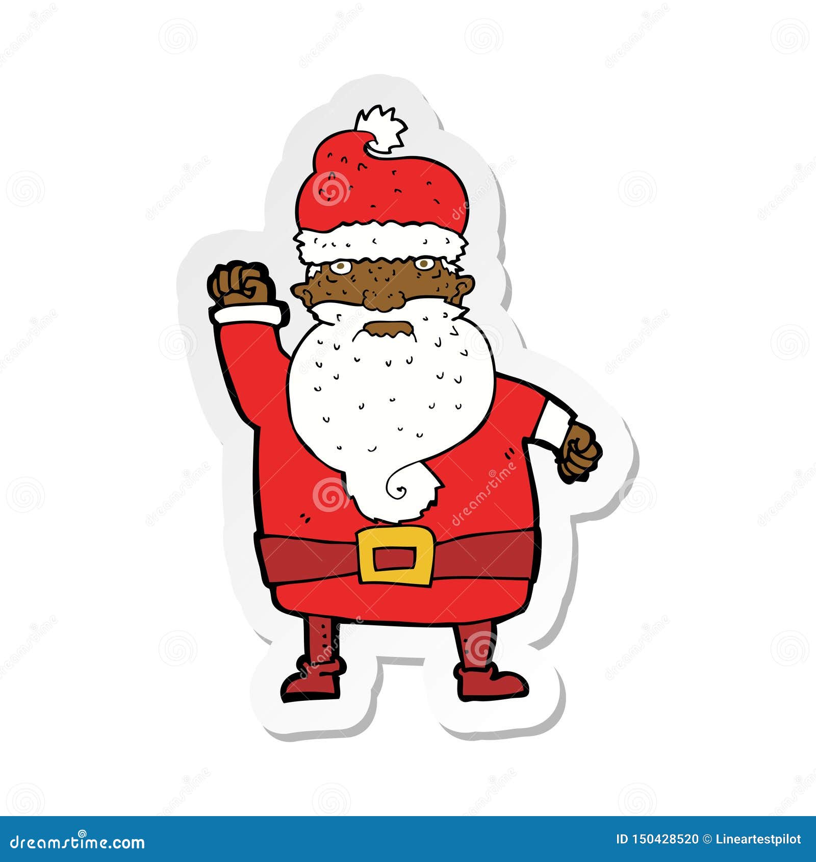 Sticker of a Cartoon Angry Santa Claus Stock Vector - Illustration of ...