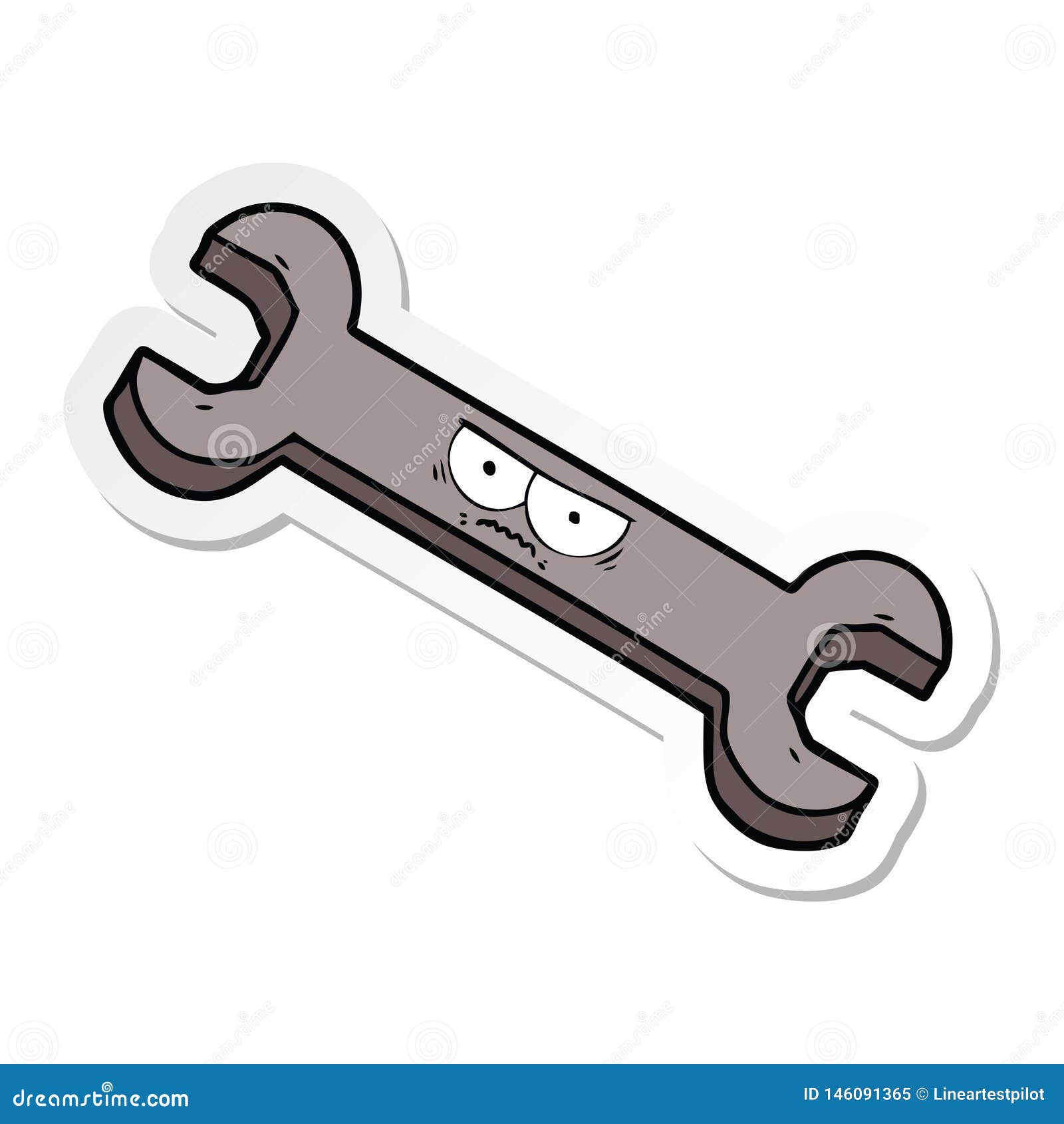 Sticker of a Cartoon Angry Tool Stock Vector - Illustration of artwork ...
