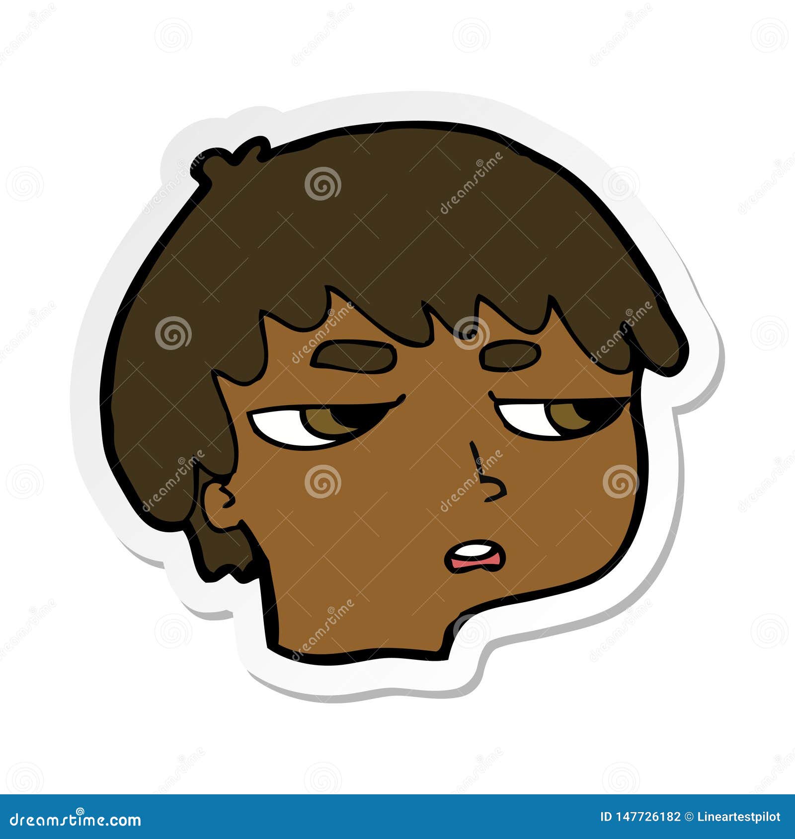 Sticker of a Cartoon Annoyed Boy Stock Vector - Illustration of angry ...