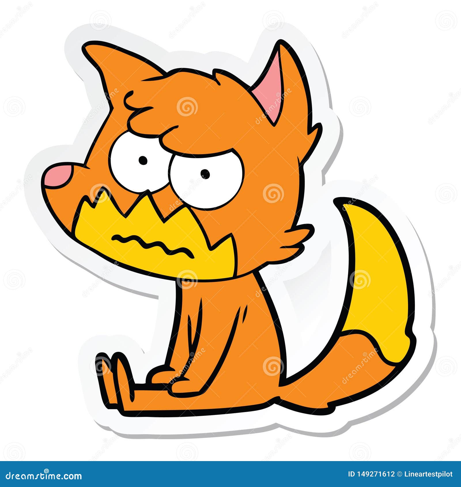 Sticker of a Cartoon Annoyed Fox Stock Vector - Illustration of drawing ...